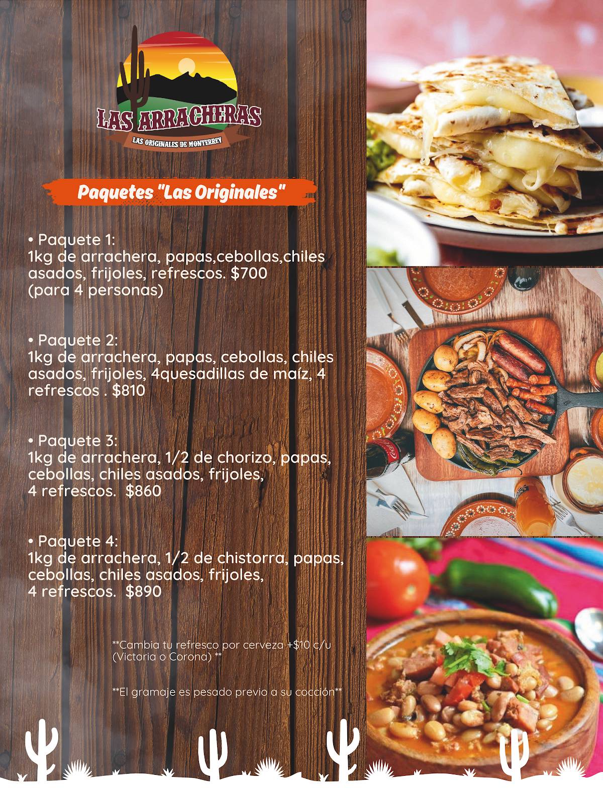 Carta del restaurante LAS ARRACHERAS (Las originales del Monterrey ...