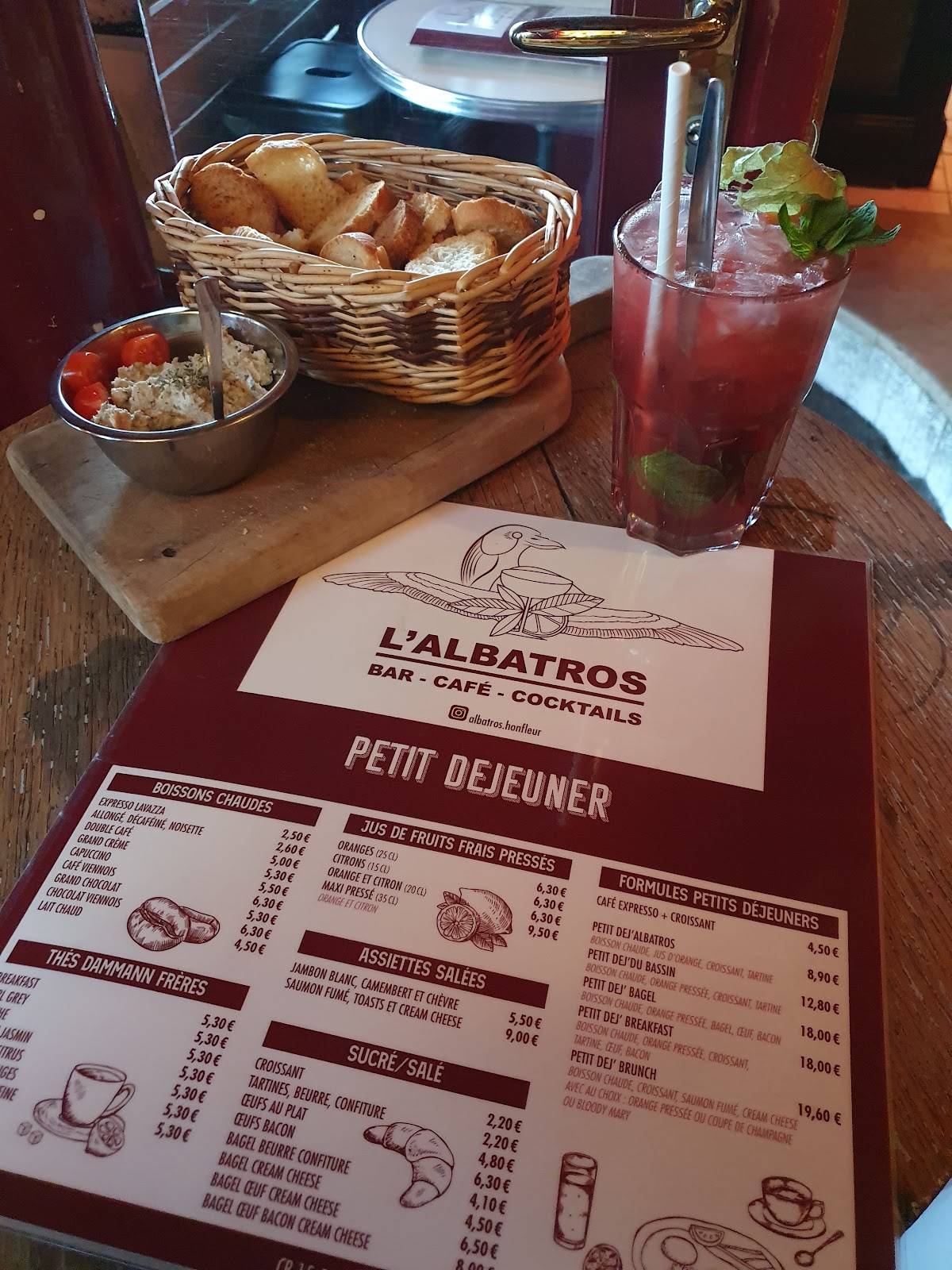 Menu au L'Albatros restaurant, Honfleur