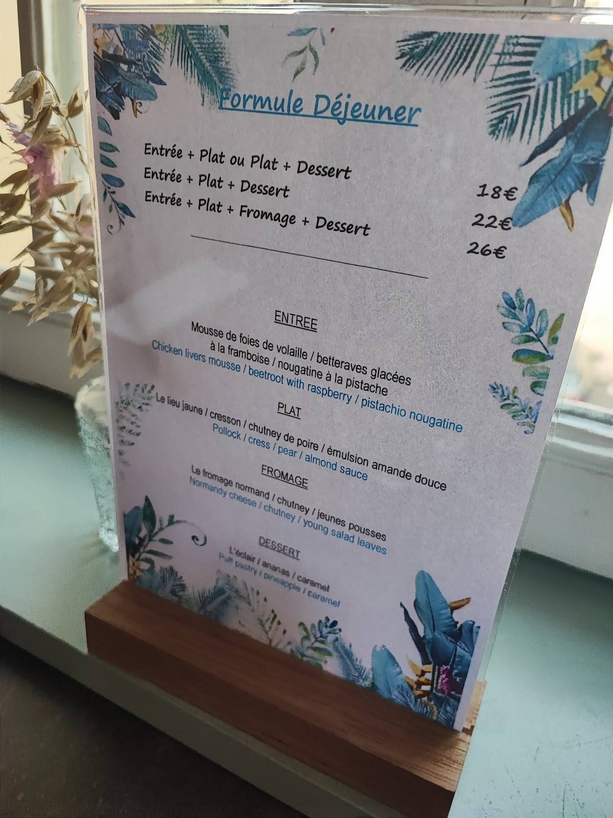 Menu au L'Alcôve restaurant, Bayeux