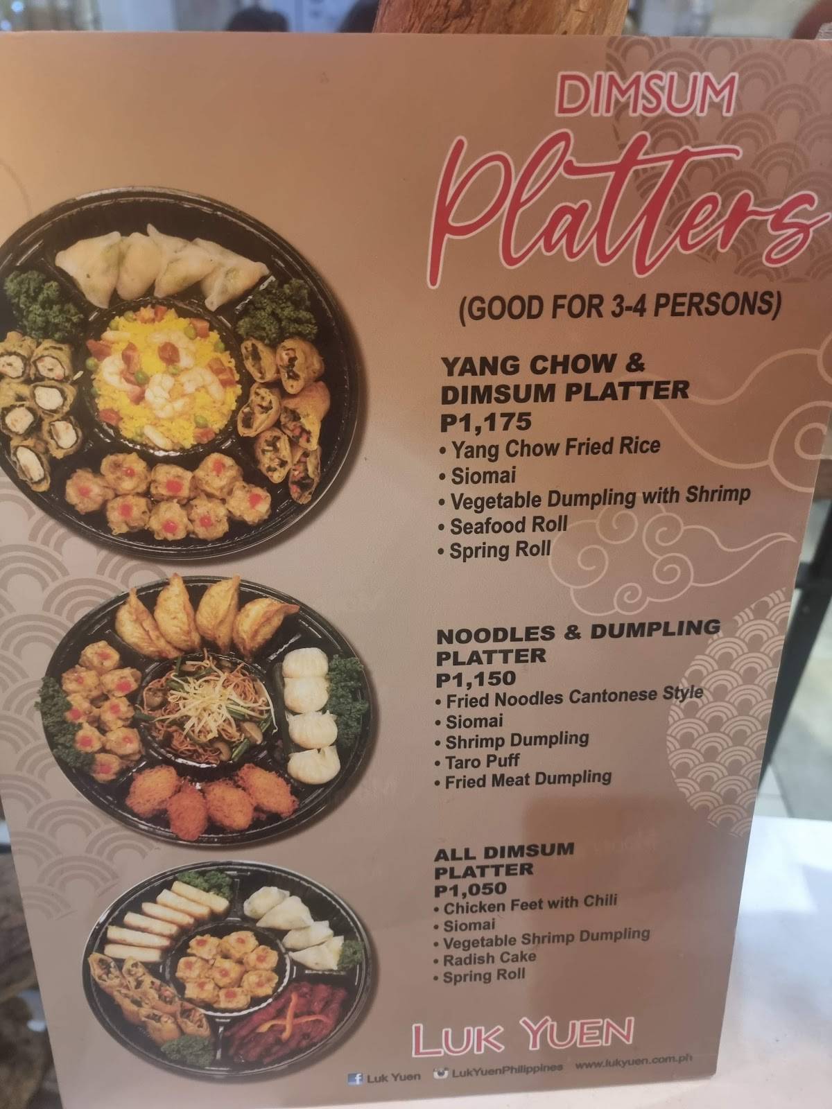 Menu at LUK YUEN Chinese Restaurant, Unimart Capitol Commons, Pasig ...
