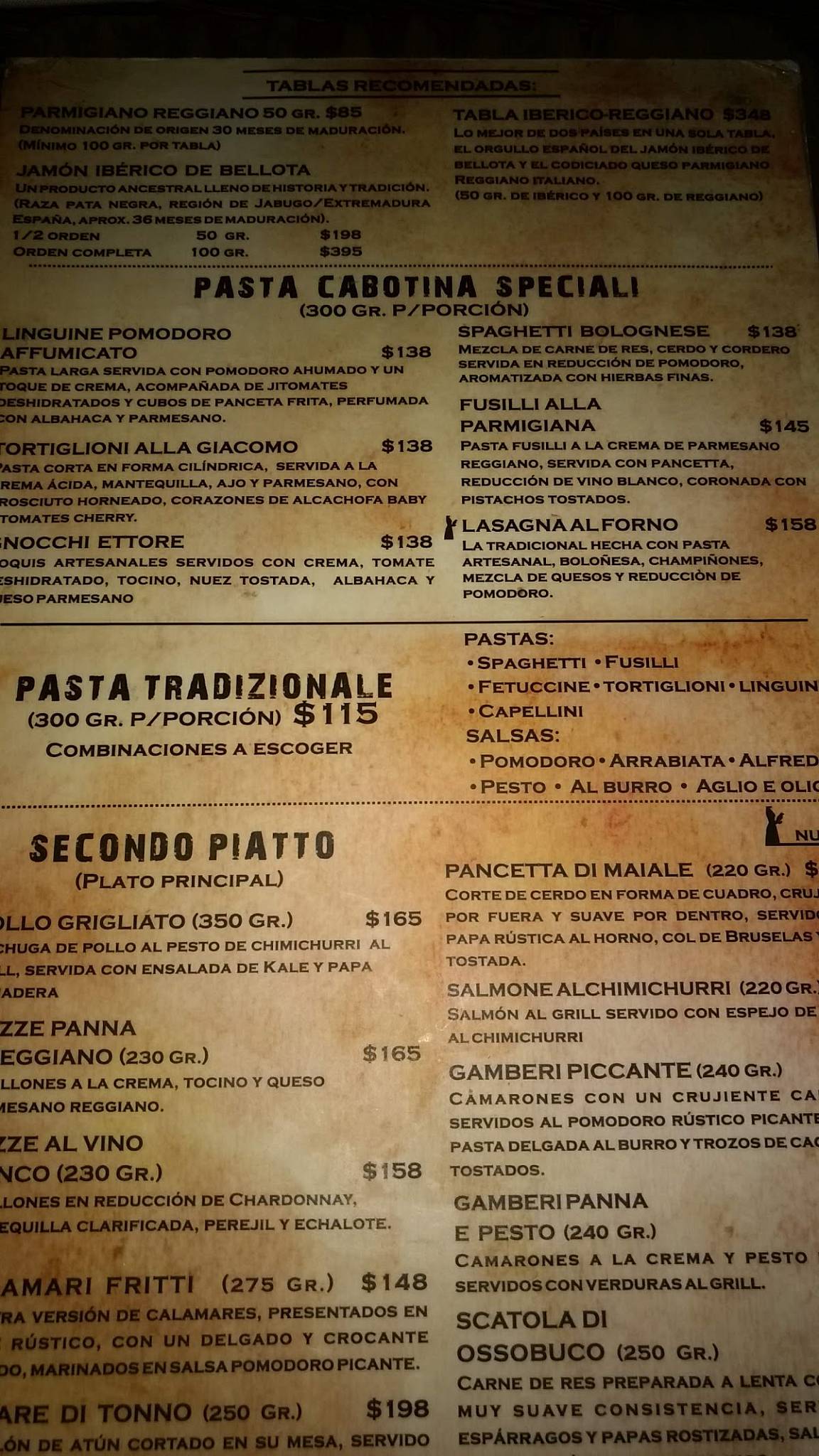 Carta del pub y bar CABOTINA, Zapopan, Av Guadalupe 1000
