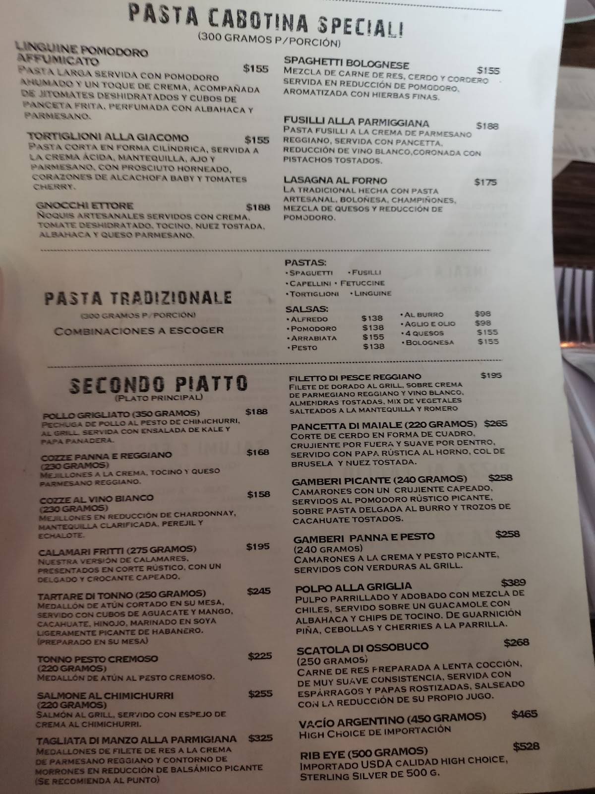 Carta del pub y bar CABOTINA, Zapopan, Av Guadalupe 1000
