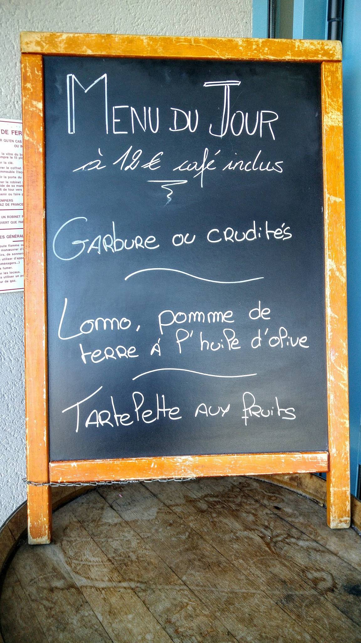 Menu au La Cancha restaurant, Oloron-Sainte-Marie, Allée du Fronton