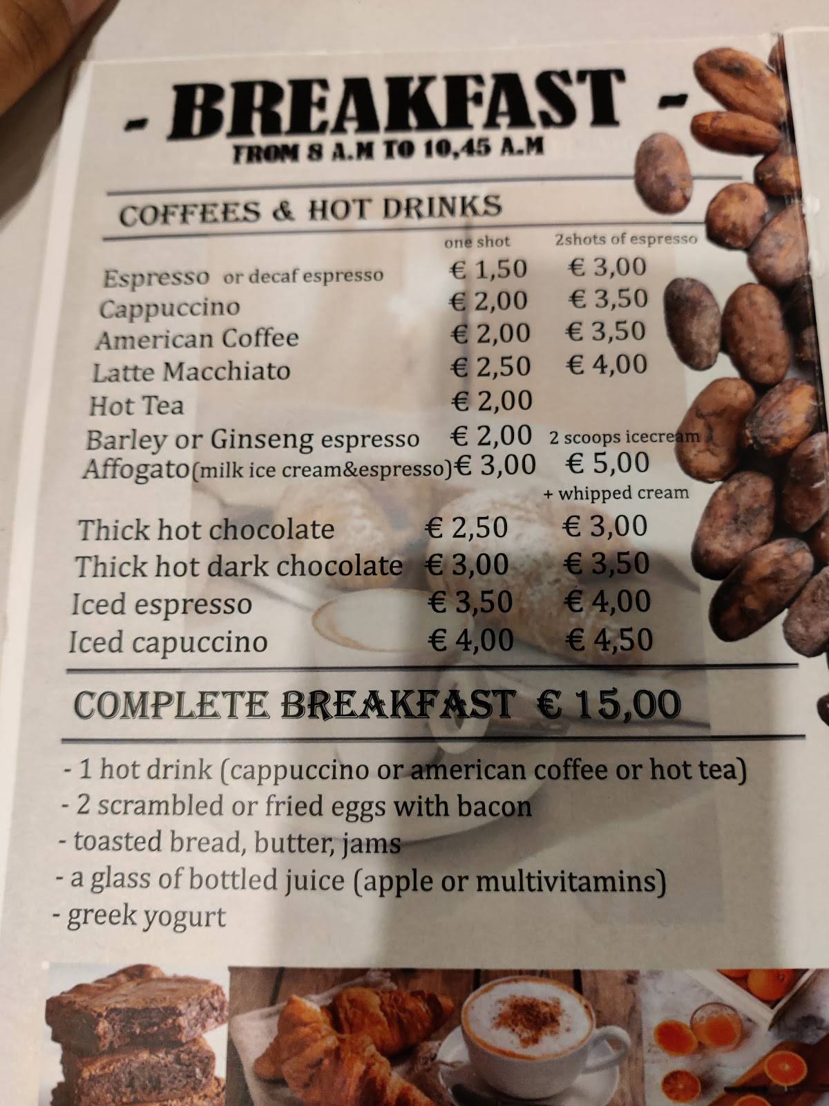 Menu da La Cantina Del Pescatore Bar Enoteca, Monterosso al Mare