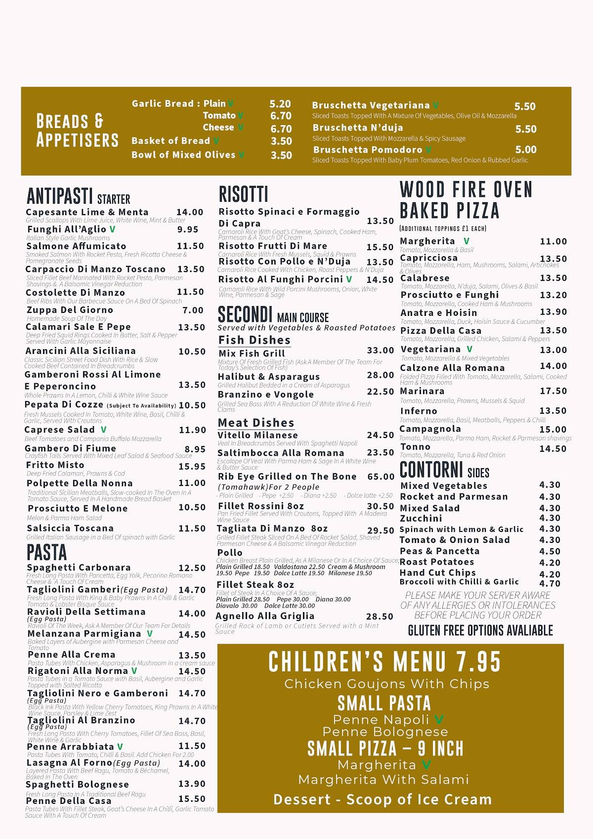 Menu at La Casa Restaurant and Bar, Atherton