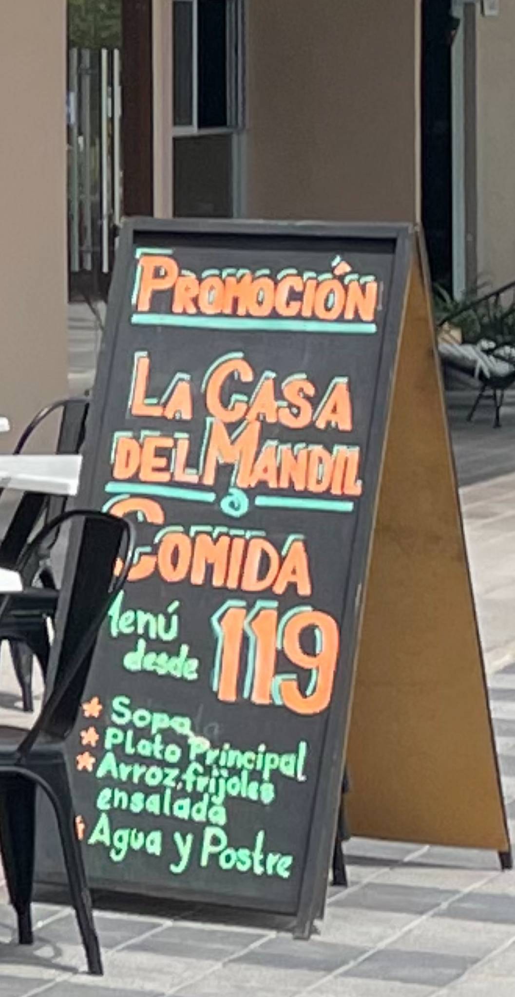 Menu at La Casa restaurante, Mexico