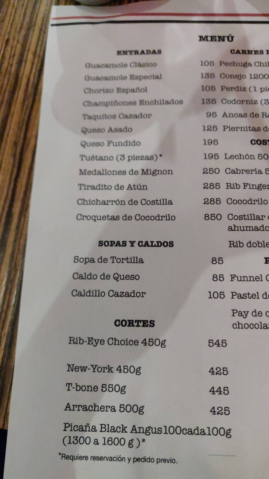 Carta de barbacoa La Casa del tutuli, Mexicali