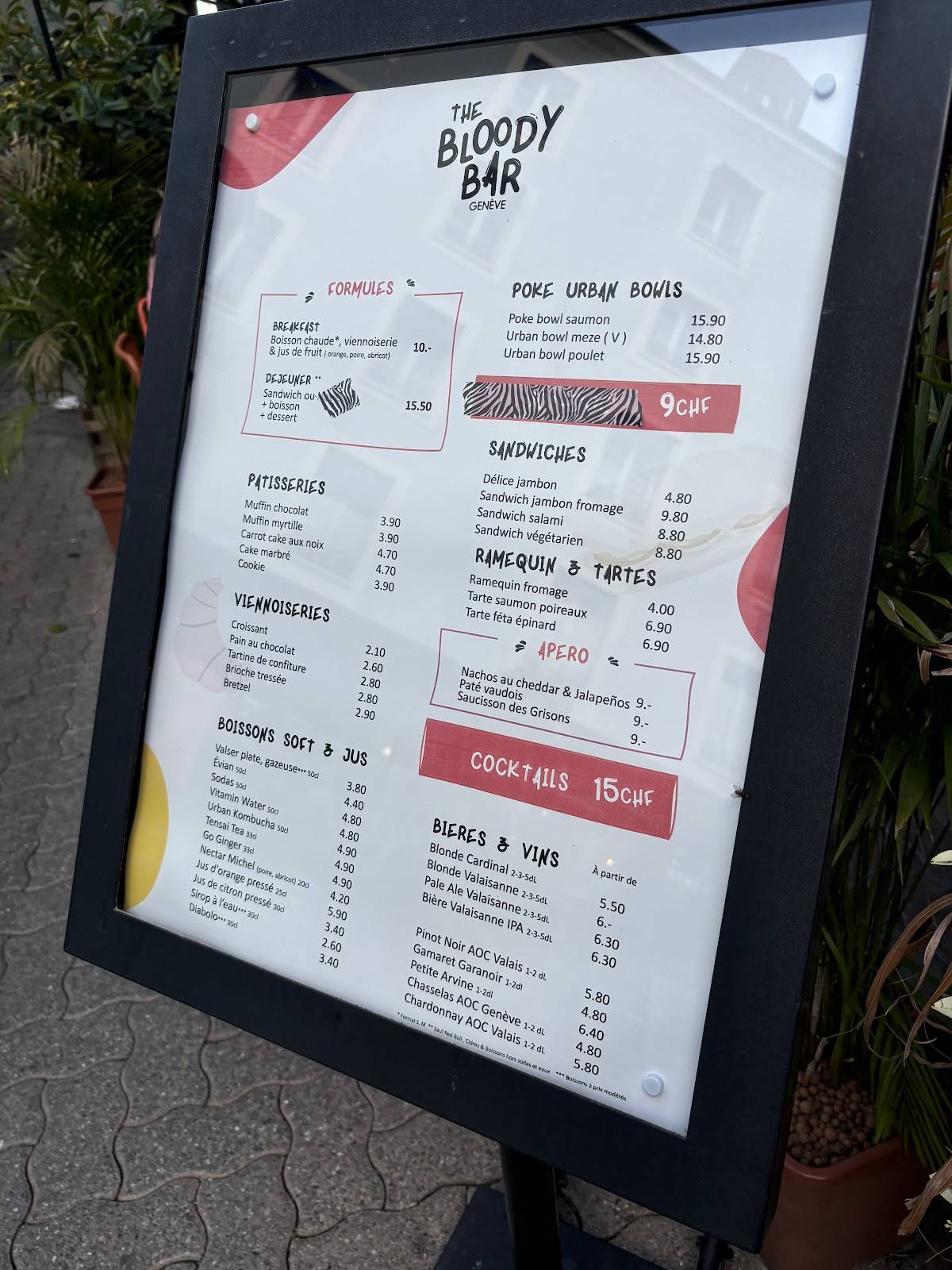 Menu da La Chose, Ginevra