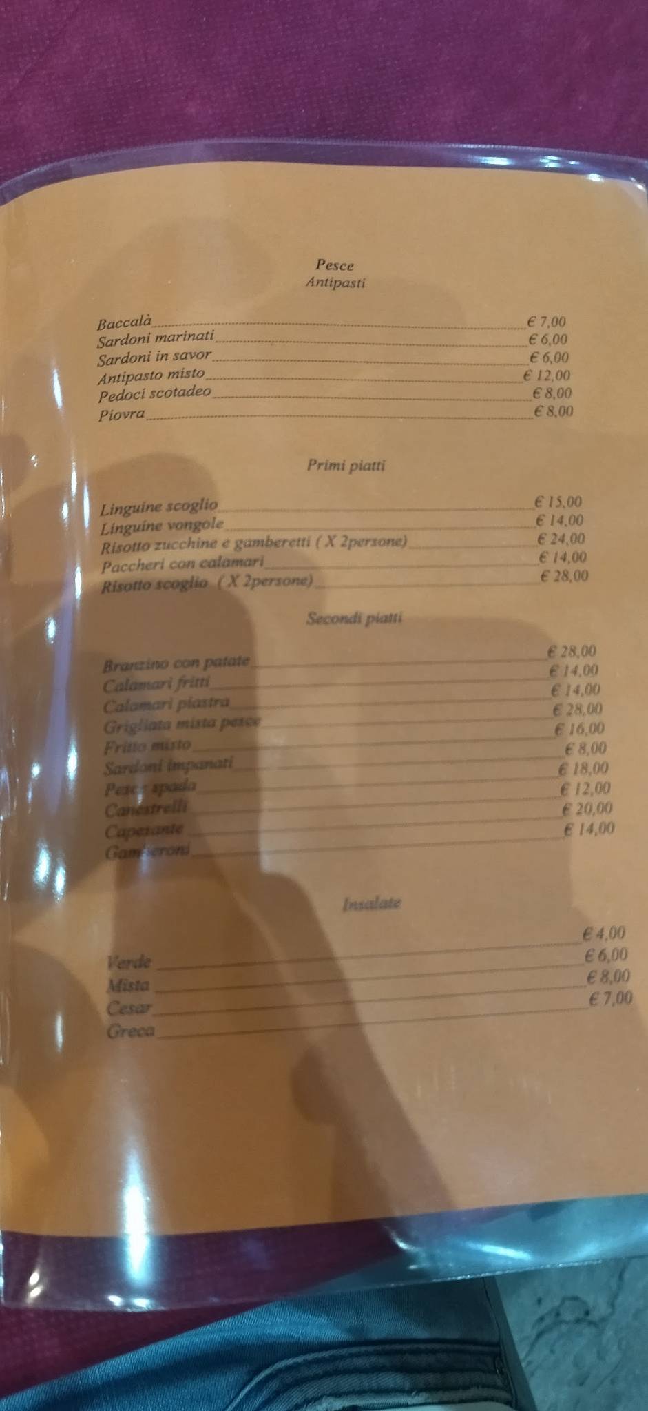 Speisekarte von La Ciacola Buffet & Ristorante, Triest