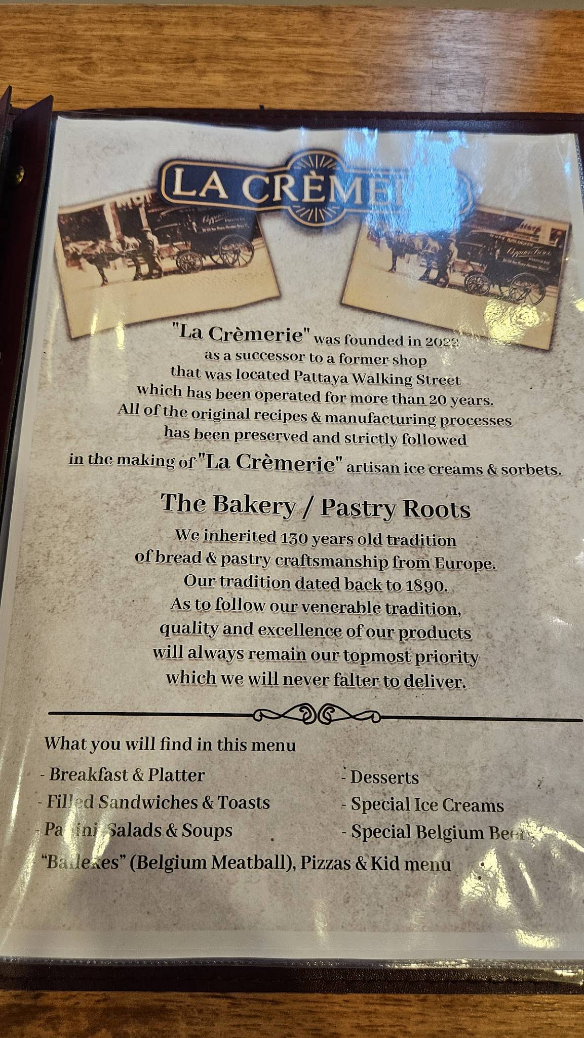 Menu at La Cremerie Pattaya desserts, Pattaya City