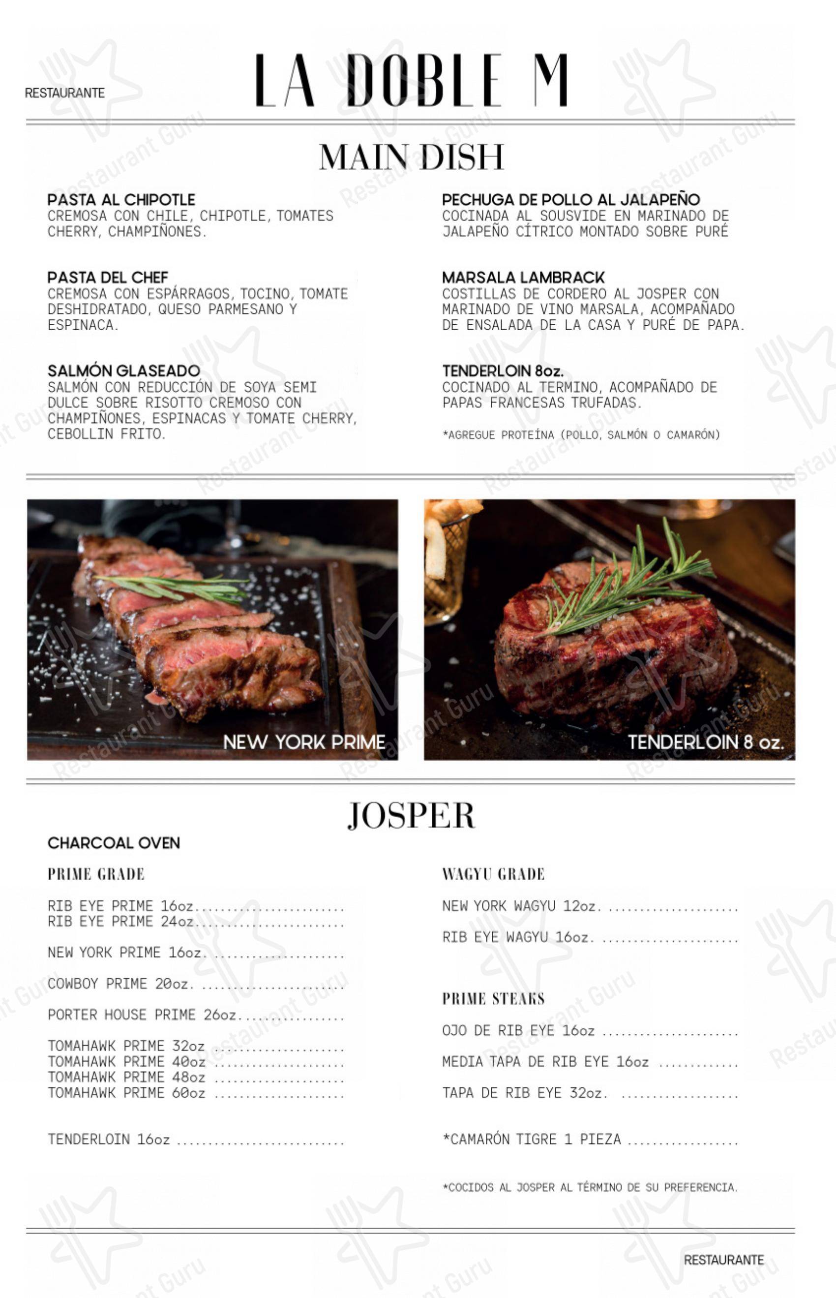 Menu at La Doble M Restaurant & Bar, McAllen