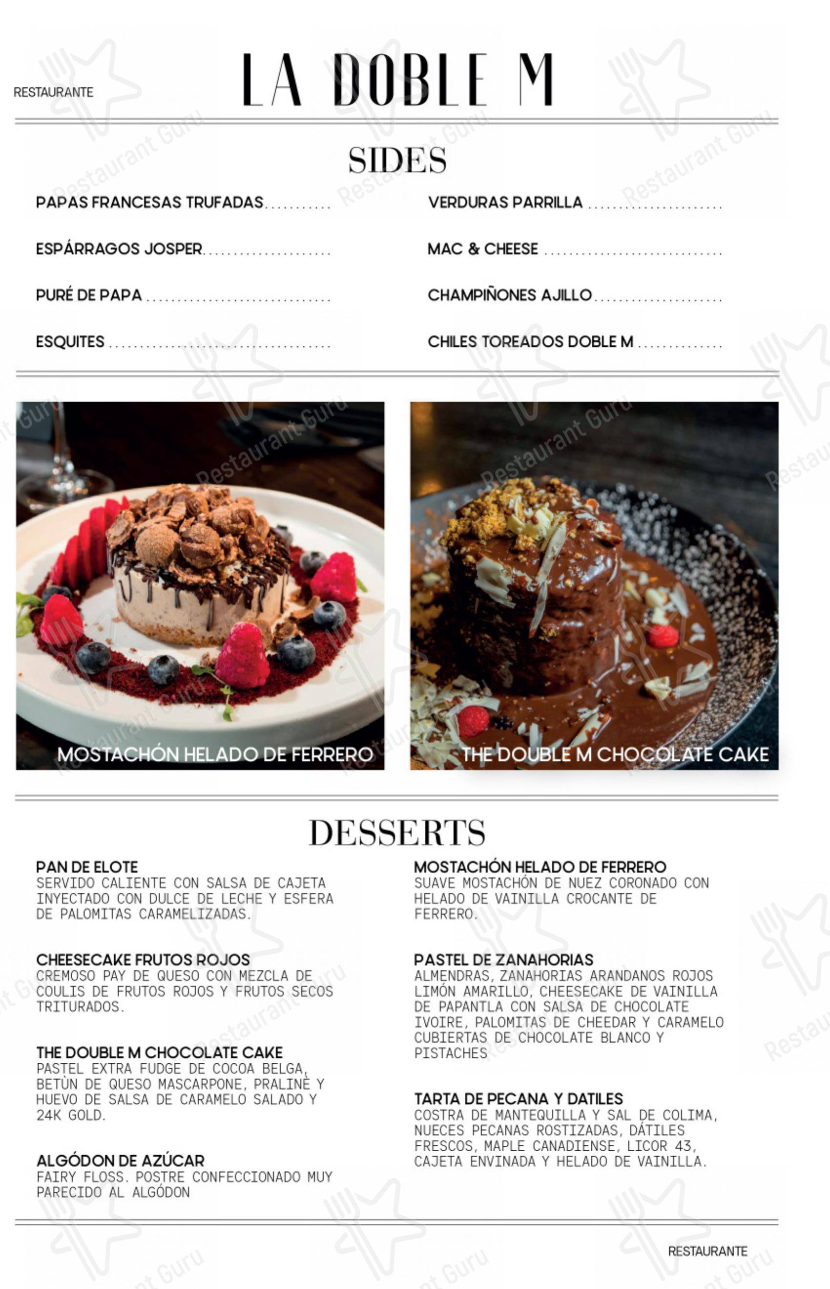 Menu at La Doble M Restaurant & Bar, McAllen