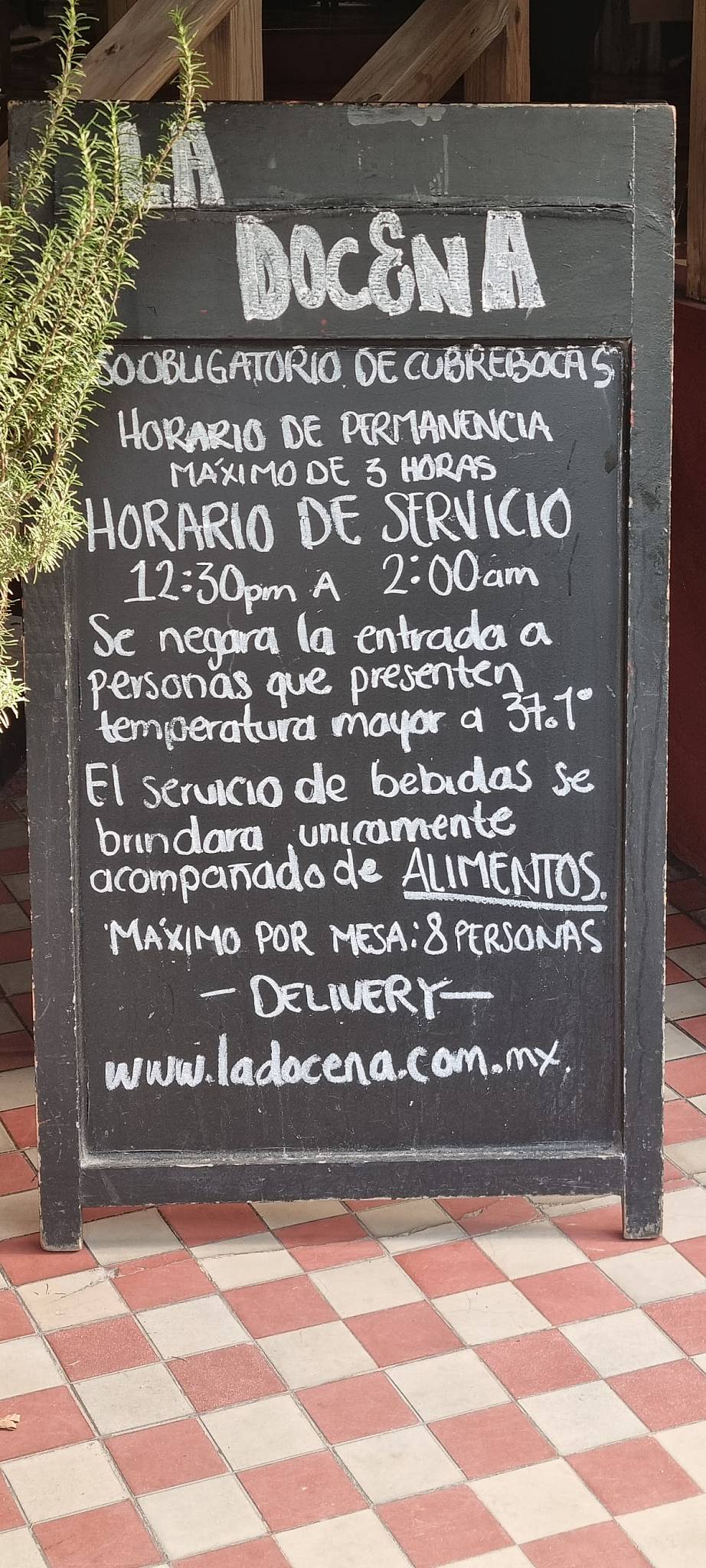 Carta del restaurante La Docena Sao Paulo, Guadalajara