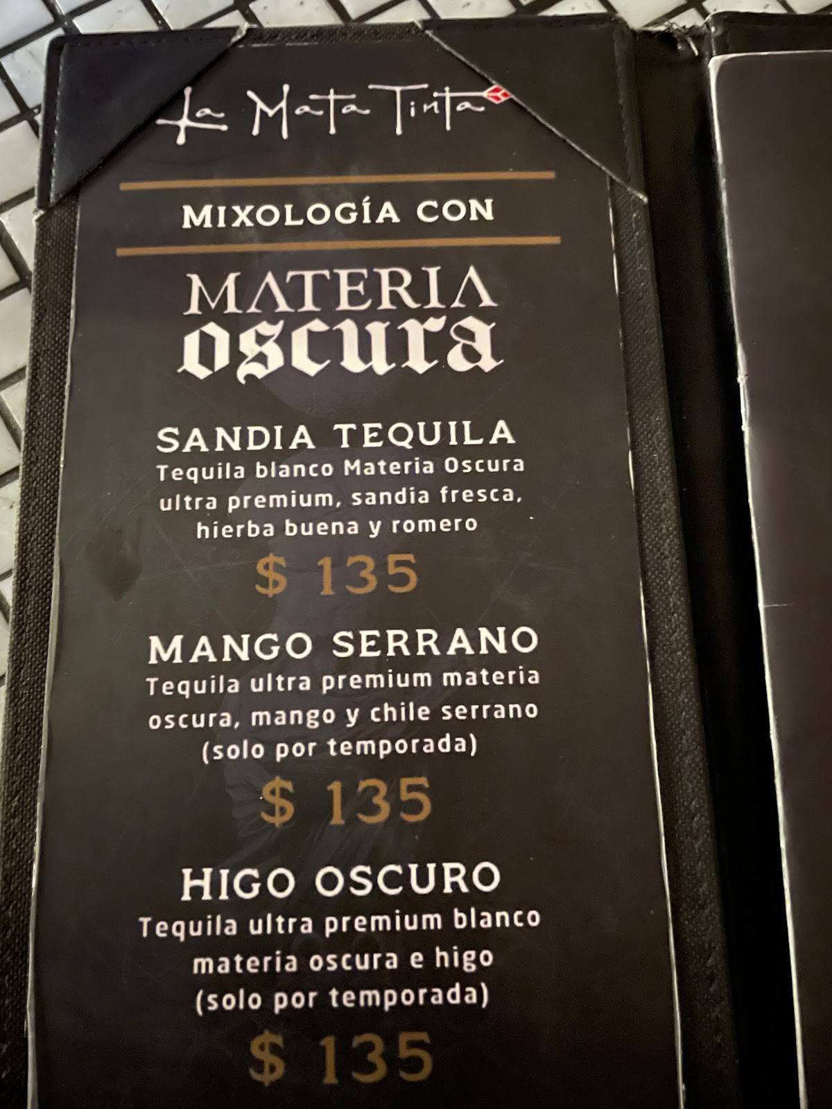 Carta de cafetería La Mata Tinta, San Pedro Tlaquepaque, C. Juárez 145 ...
