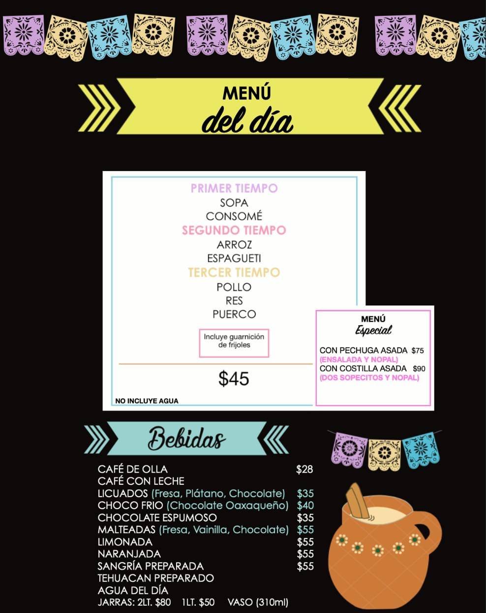Carta de La Mixteca Restaurante, Tlalnepantla, Edo. de Durango & Edo ...