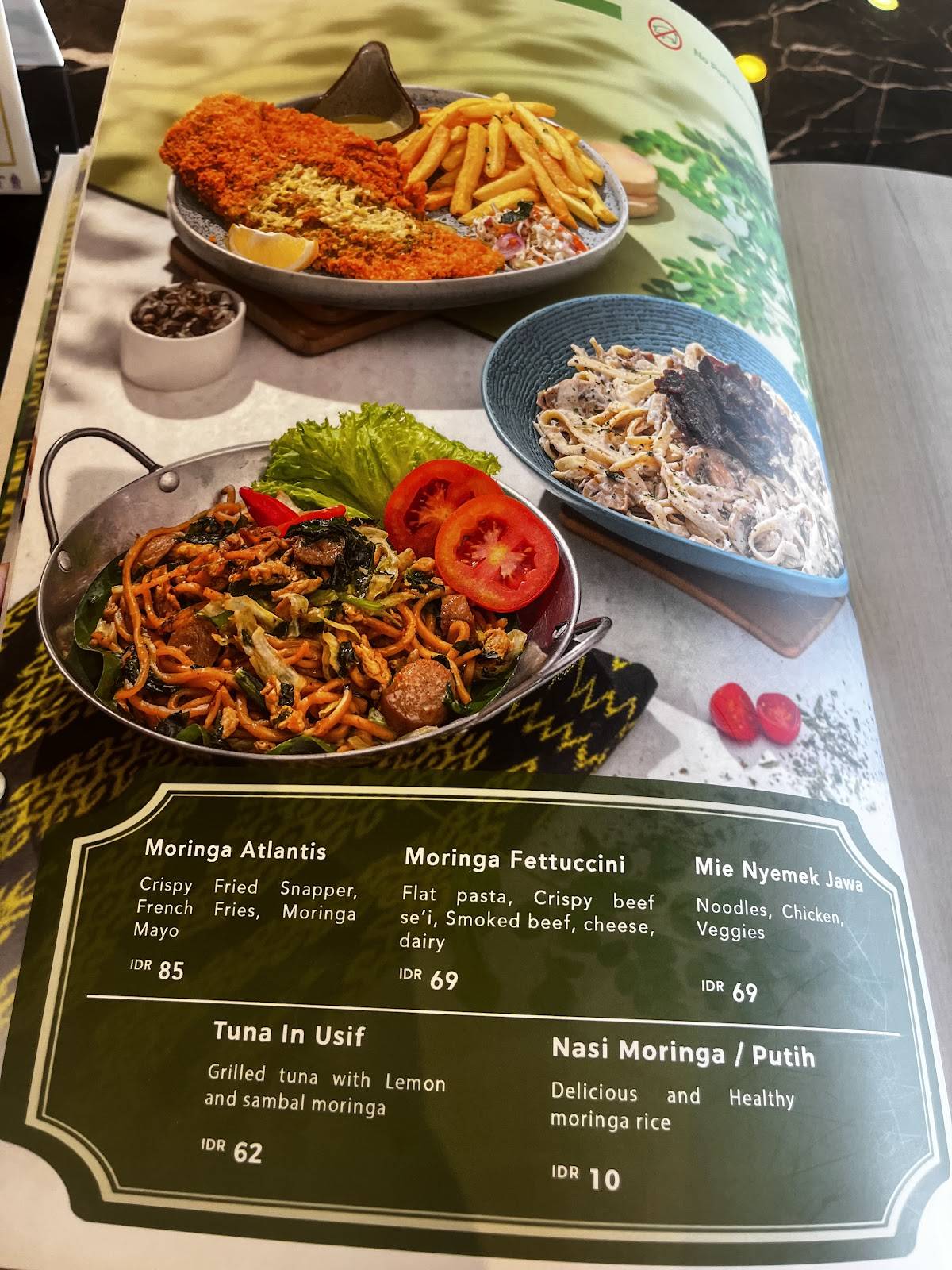 Carta del restaurante La Moringa Kupang, Kupang