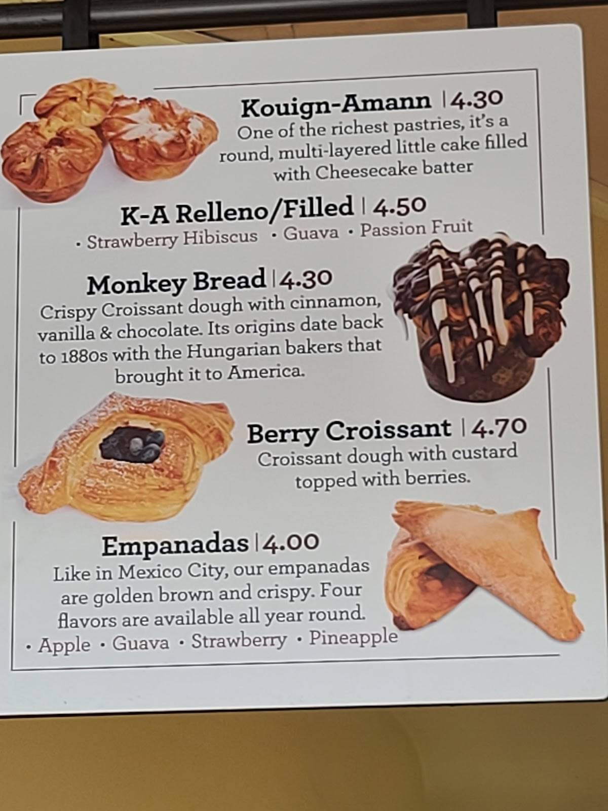 Menu at La Panadería Bakery Café, San Antonio, 8305 Broadway