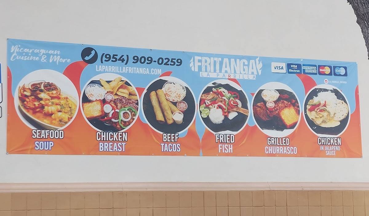 Menu at La Parrilla Fritanga restaurant, Plantation