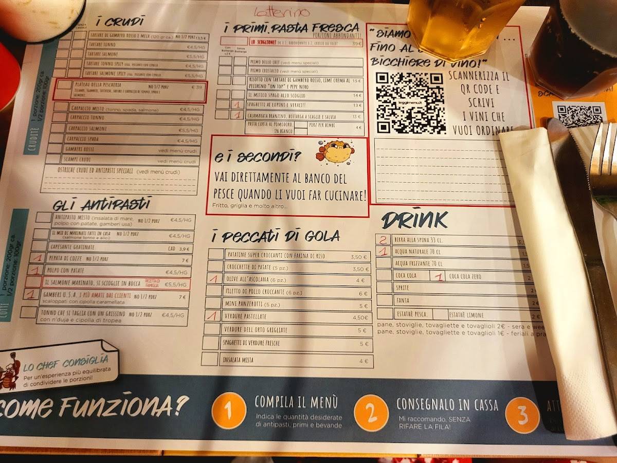 Menu da La Pescheria da Claudio e Giuliano ristorante, Rho