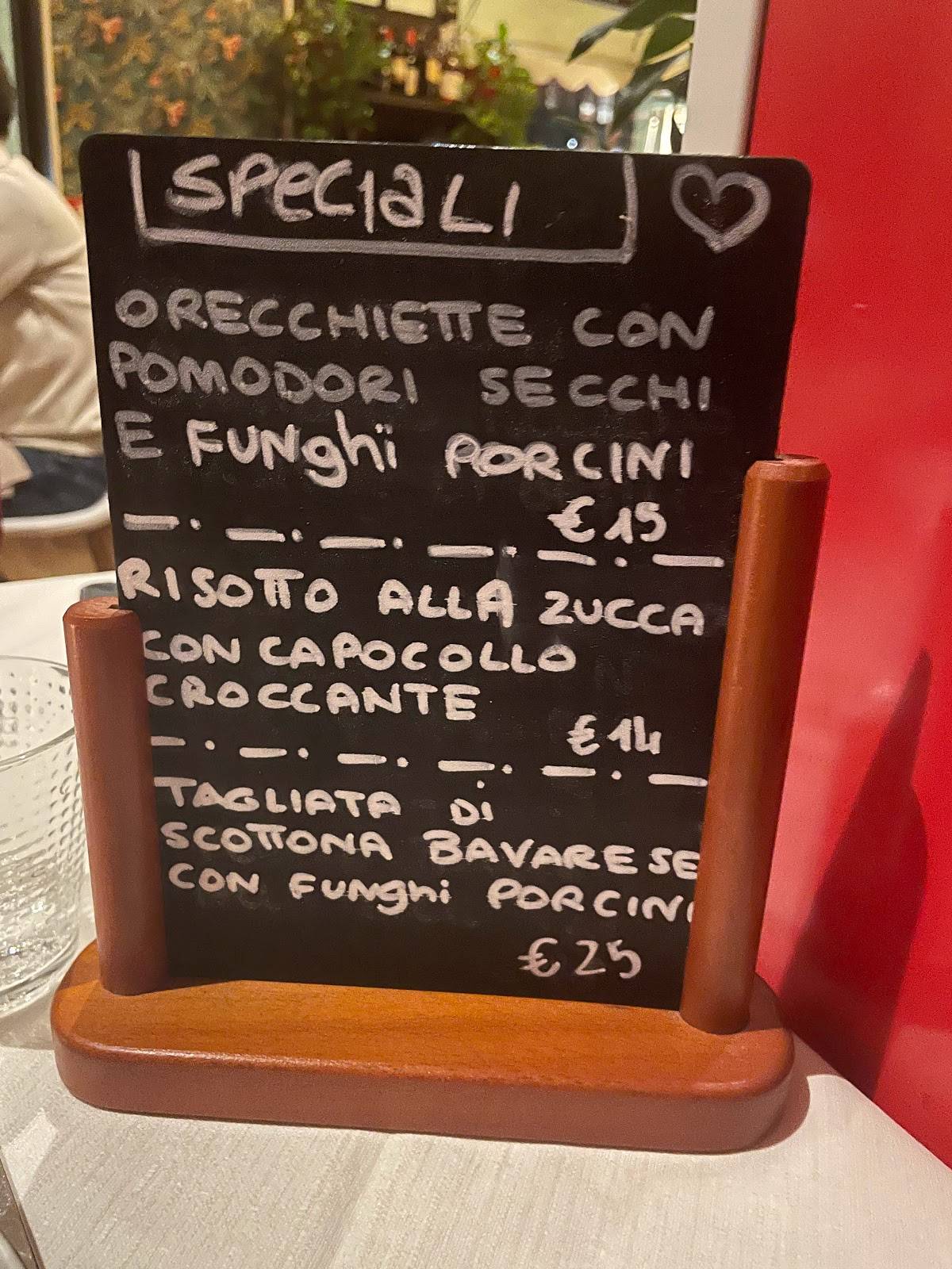 Carta del restaurante La Porta Rossa Milano, Milan
