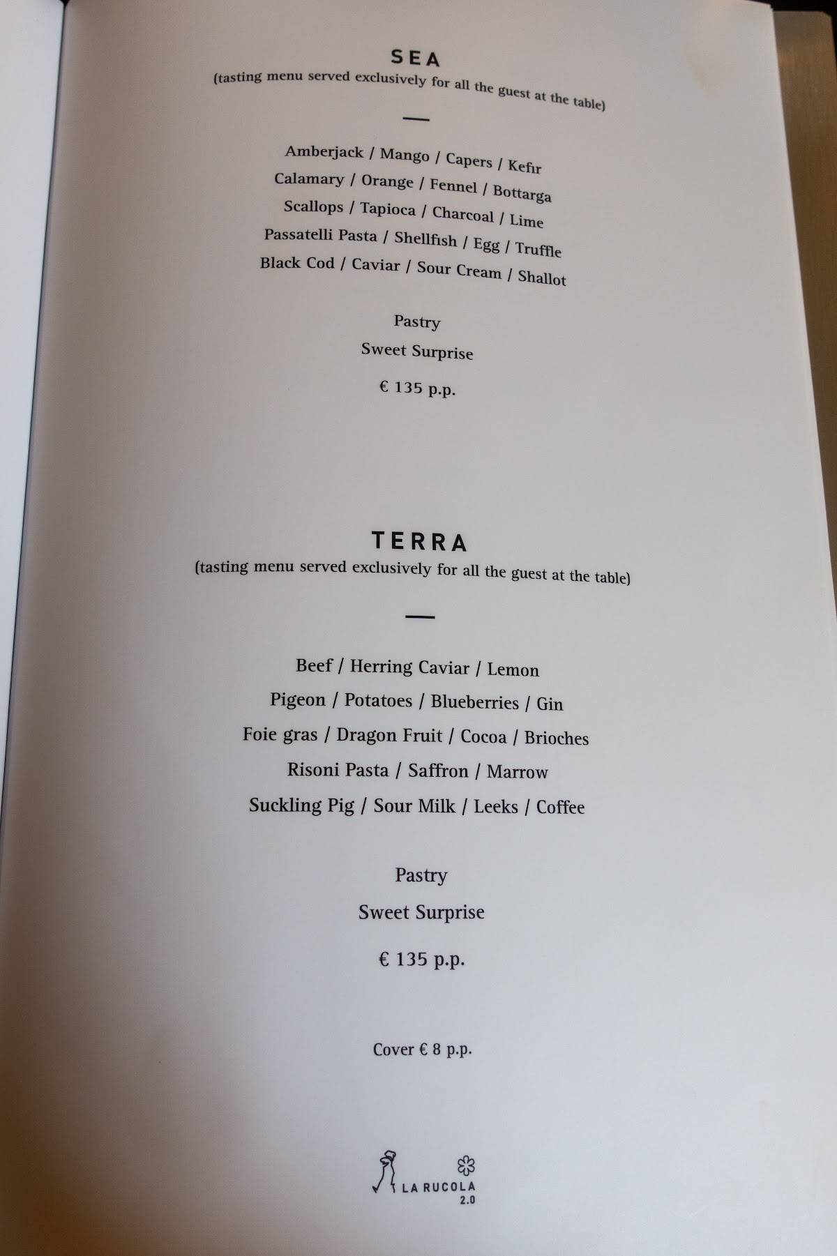Speisekarte von La Rucola 2.0 restaurant, Sirmione