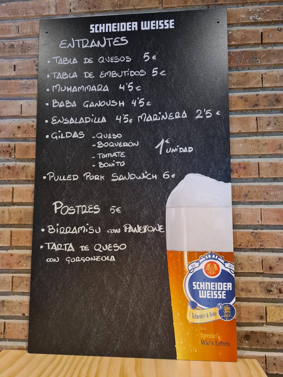Menu at La Ruta de la Madera Beer House pub & bar, Alicante
