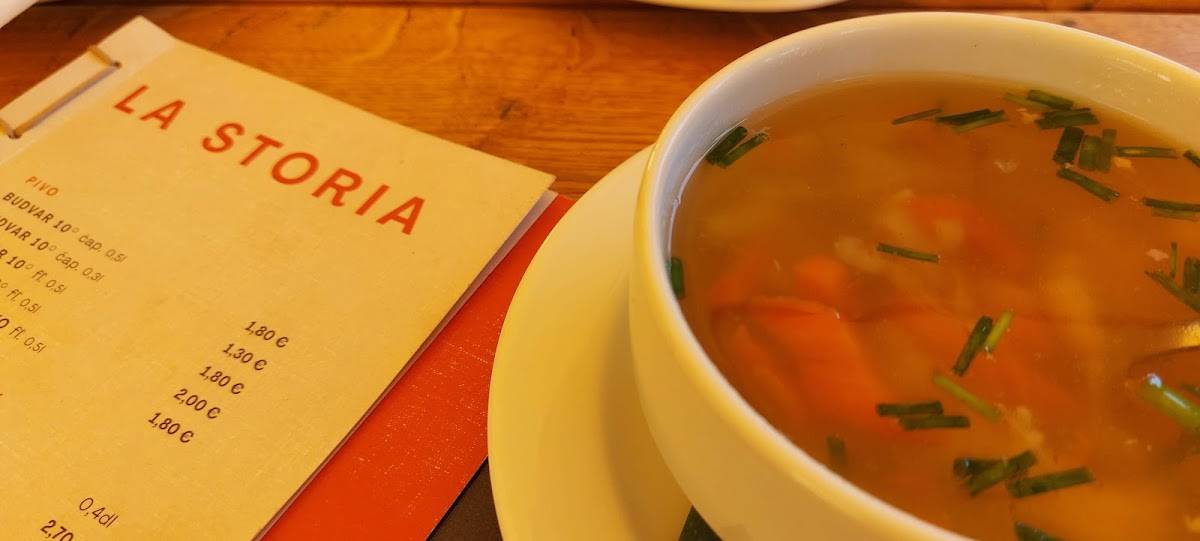 Menu au La Storia restaurant, Bytča