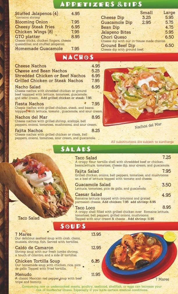 Menu at La Tiendita Mexican Restaurant, Elizabeth City
