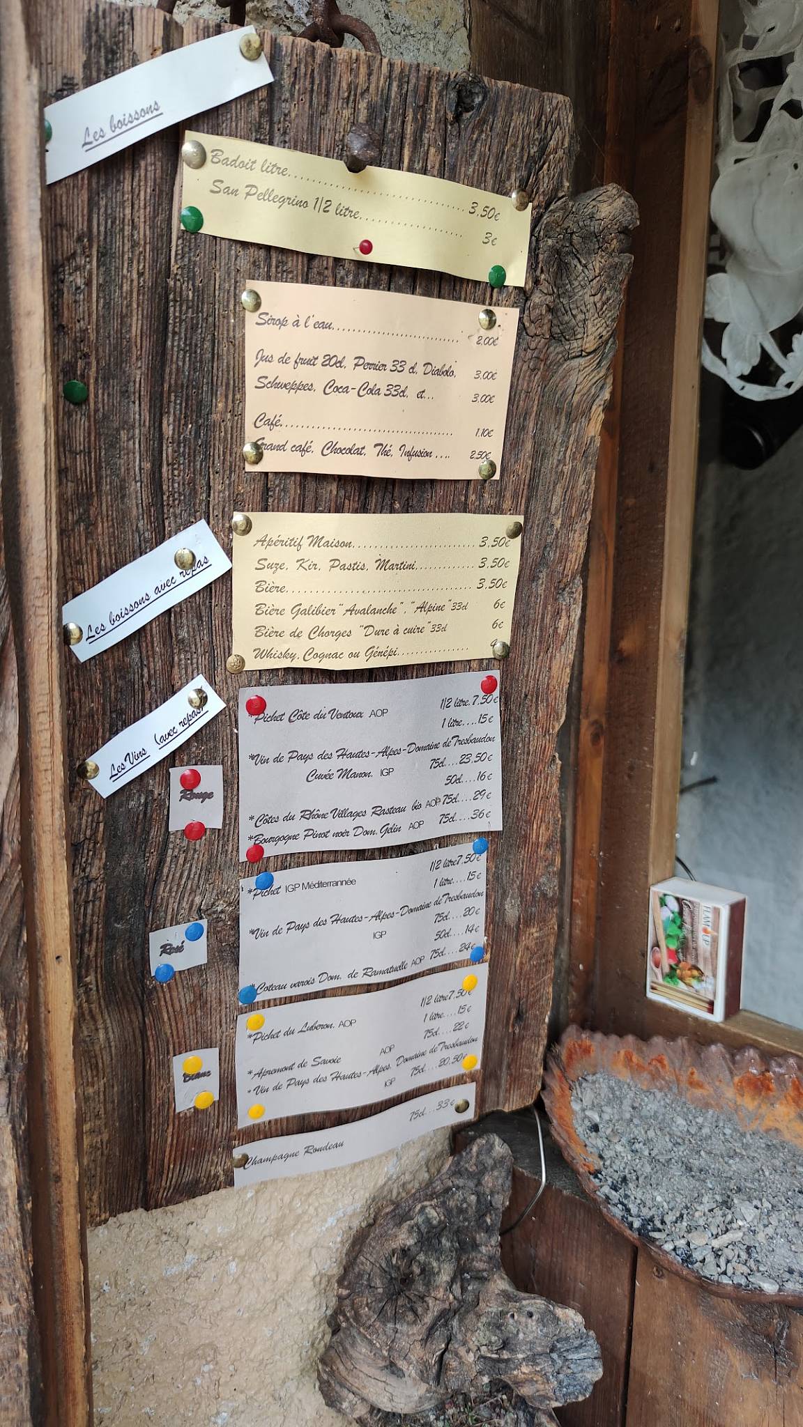 Menu au La taque restaurant, Cervières, les Chalps