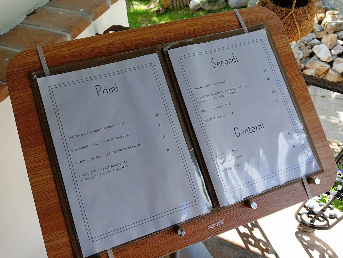 Menu da La vecchia cartiera ristorante, Fabriano, Località Camporege
