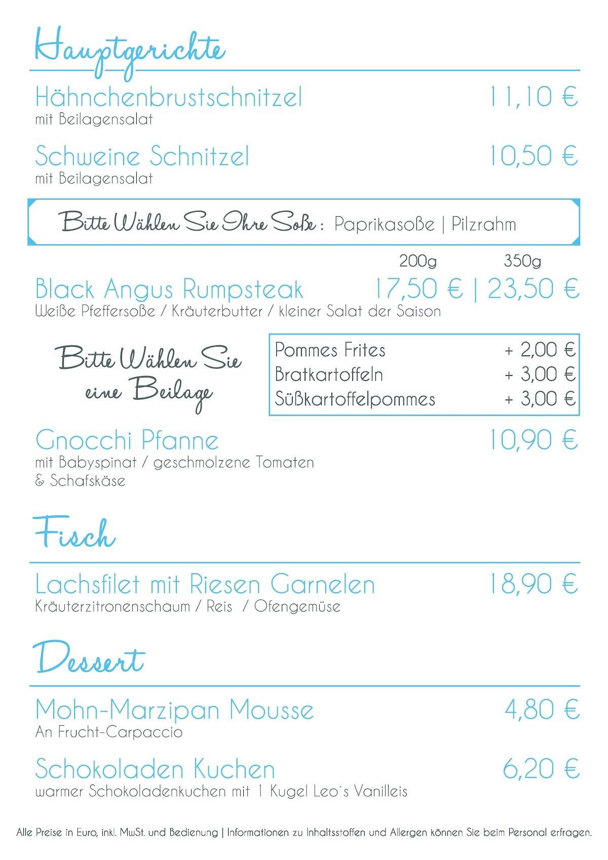Speisekarte von Lahngarten Marburg - Restaurant und Biergarten, Marburg
