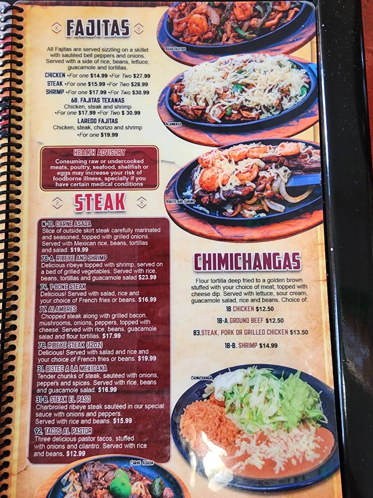 Menu at Laredo Grill restaurant, Quincy