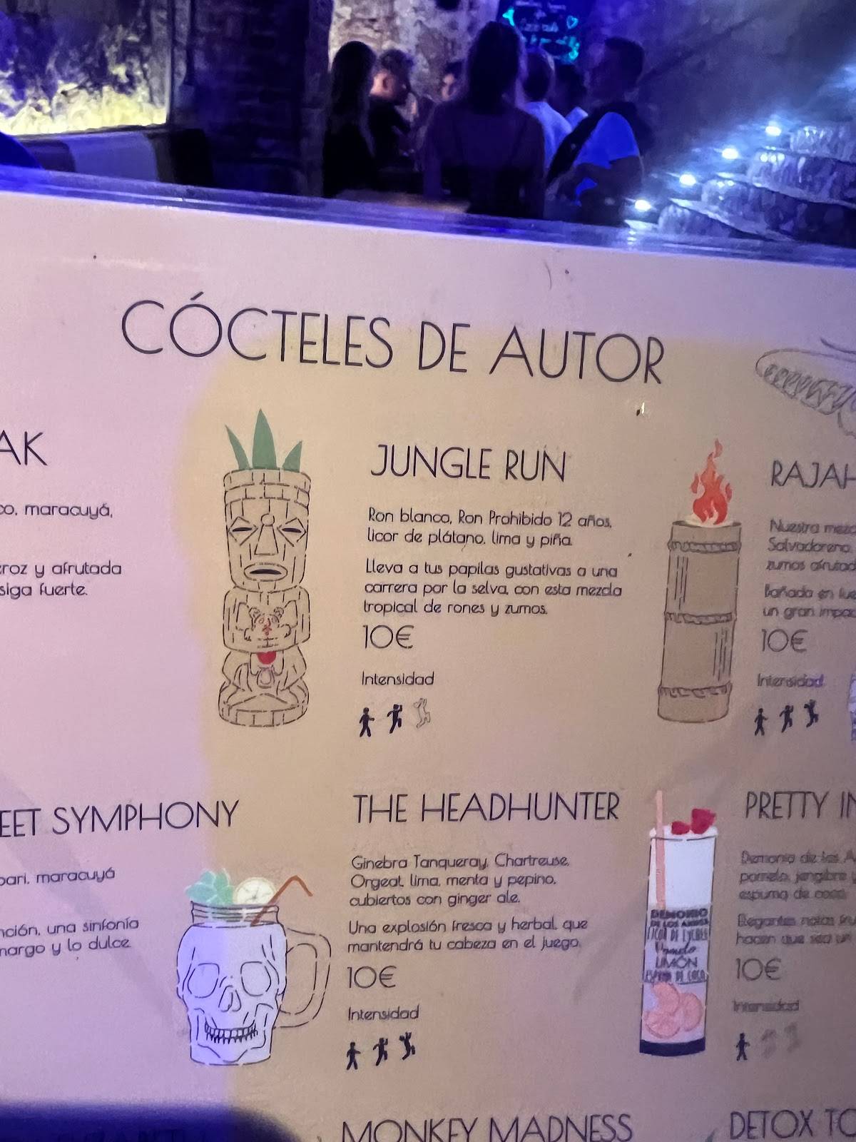 Carta del pub y bar Las Cuevas del Sorte - CERRADO, Barcelona