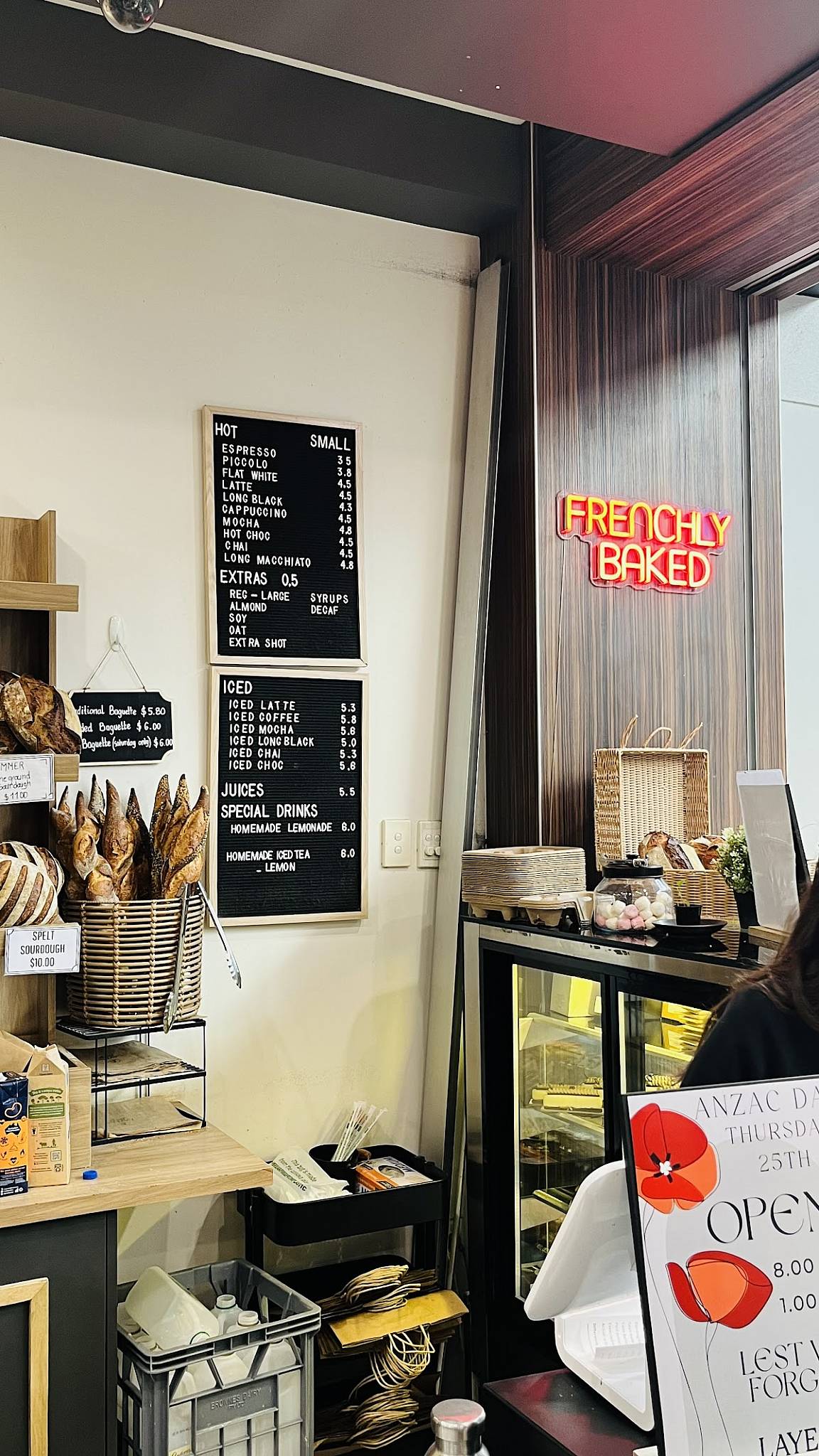 Menu at Layers Bakery, Subiaco