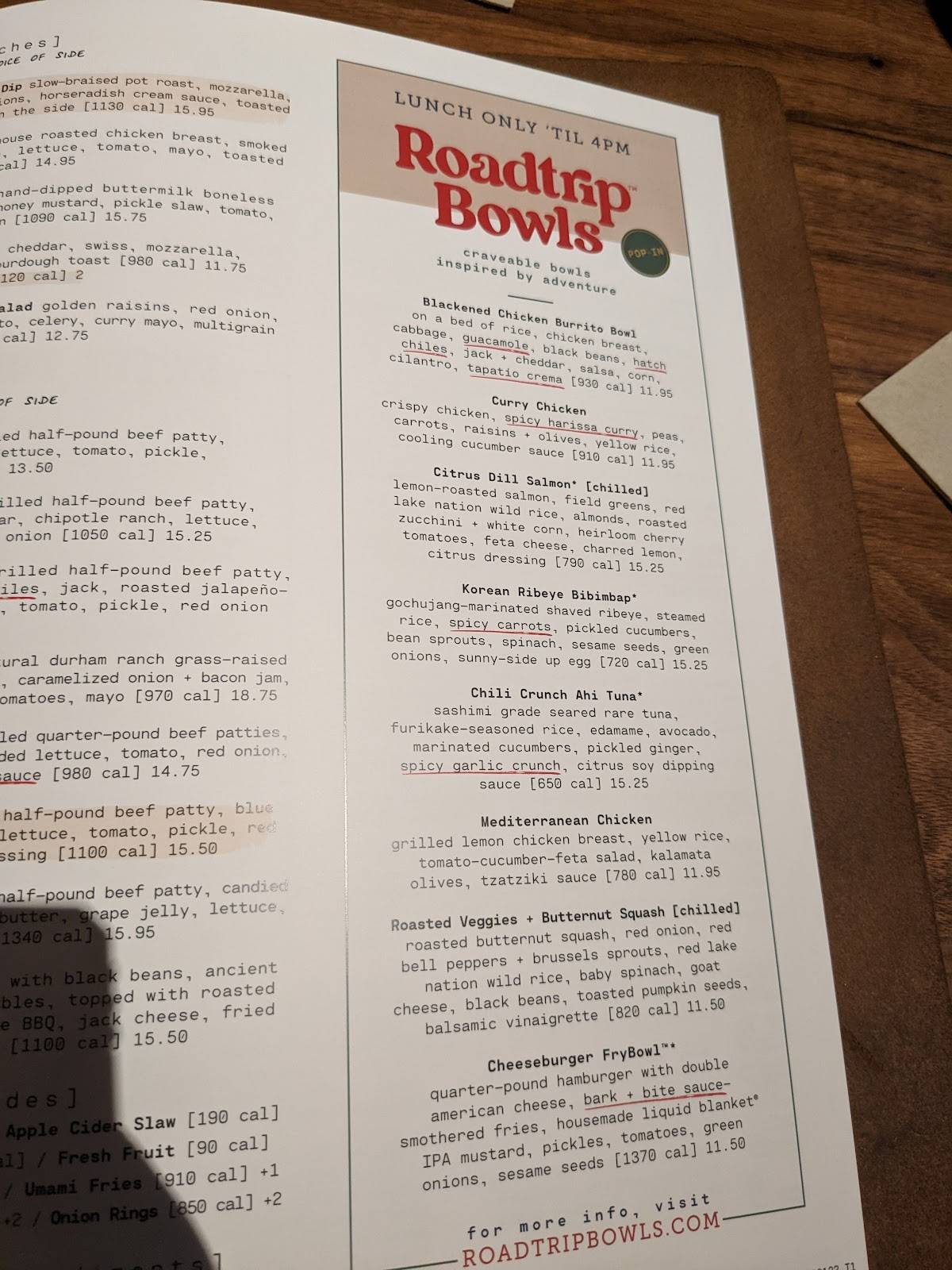 Menu at Lazy Dog Restaurant & Bar, Stafford
