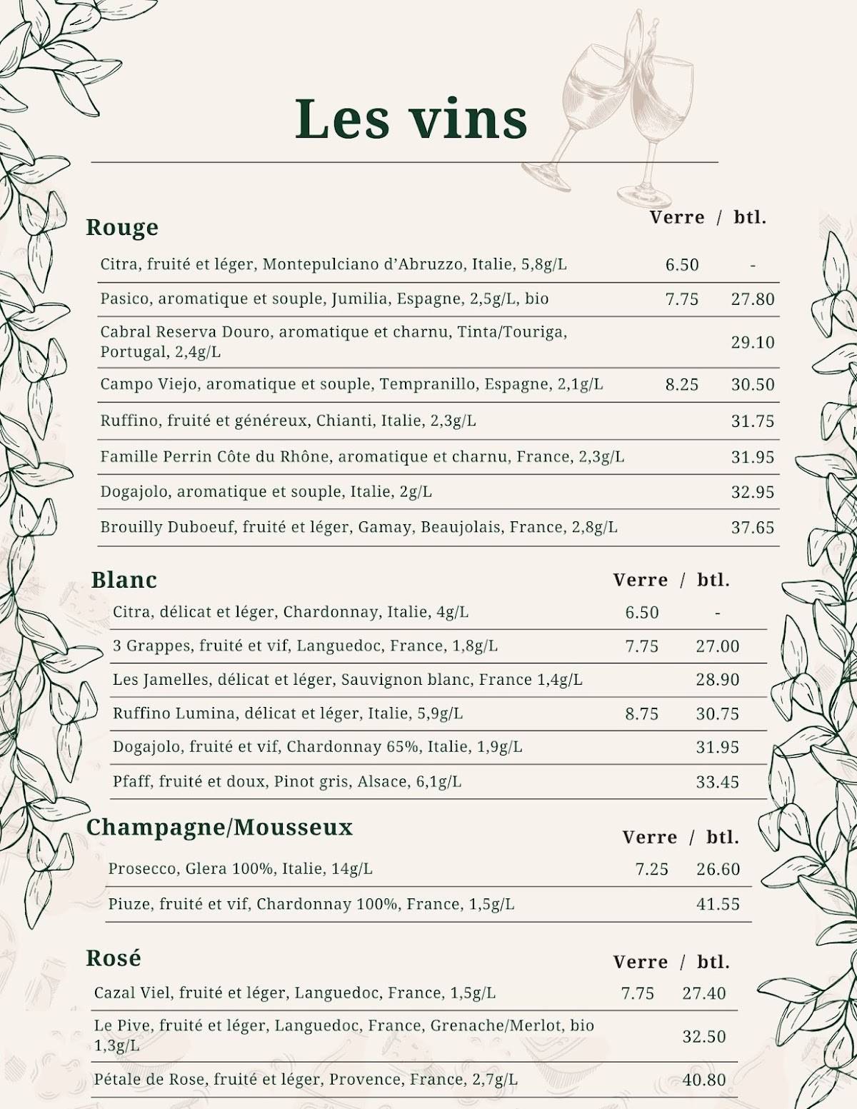 Menu au Le Butin Festif restaurant, Trois-Rivières