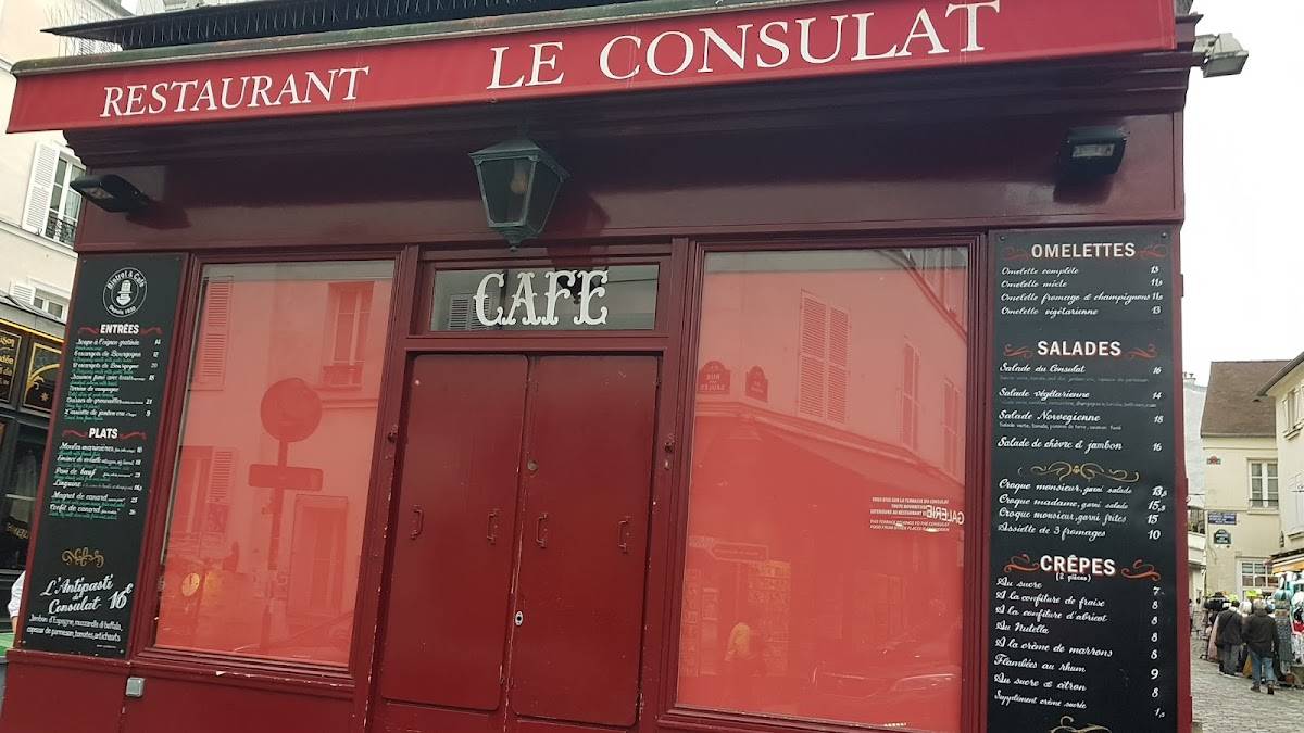 Menu at Le Consulat cafe, Paris, 18 Rue Norvins