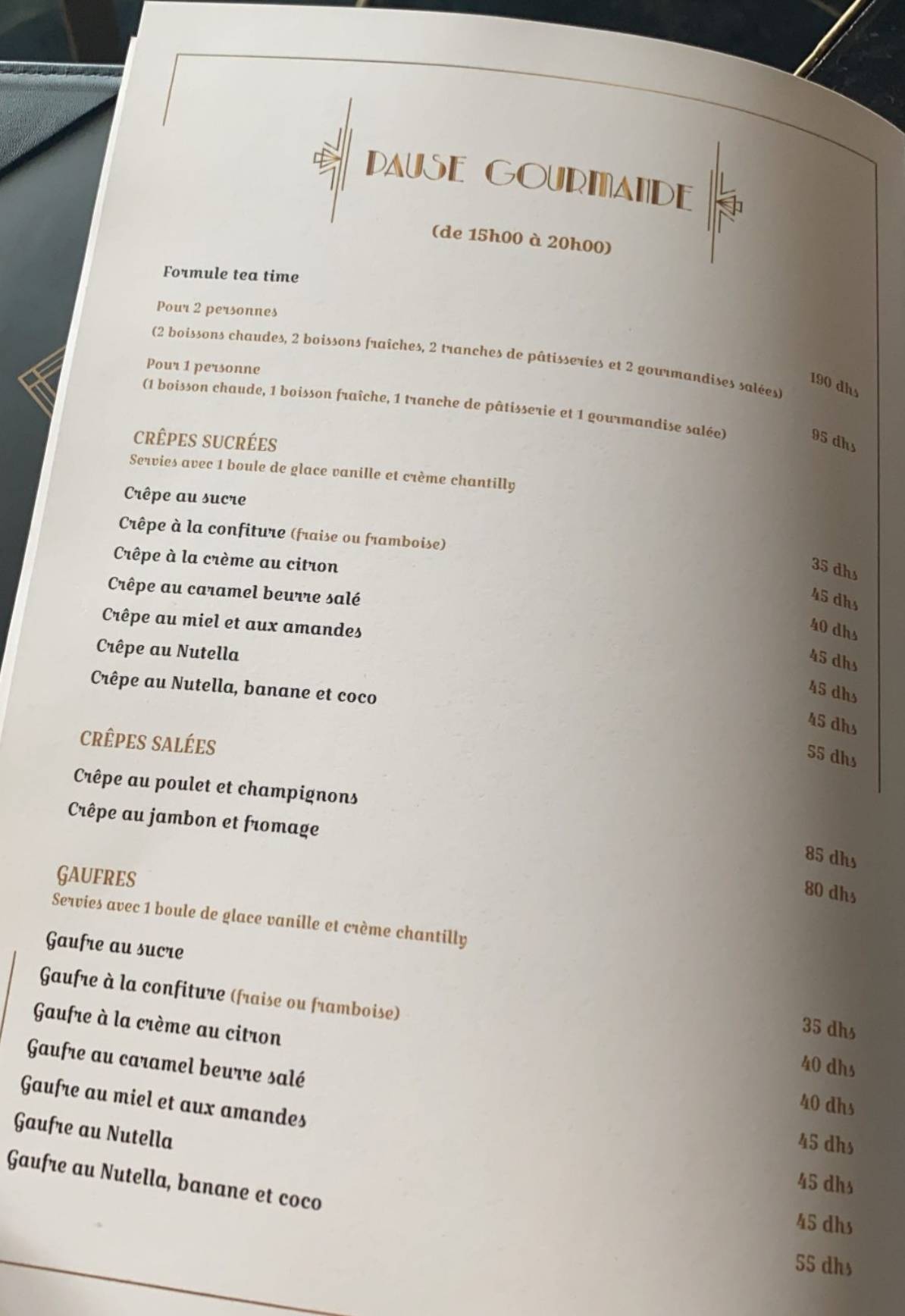 Menu au Le Gatsby restaurant, Casablanca, Angle boulevard Sidi Mohamed ...