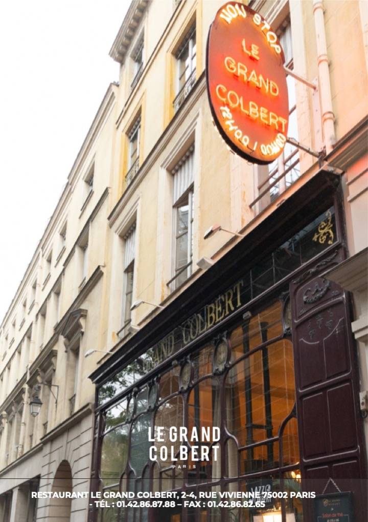 Menu at Le Grand Colbert restaurant, Paris, 2 Rue Vivienne