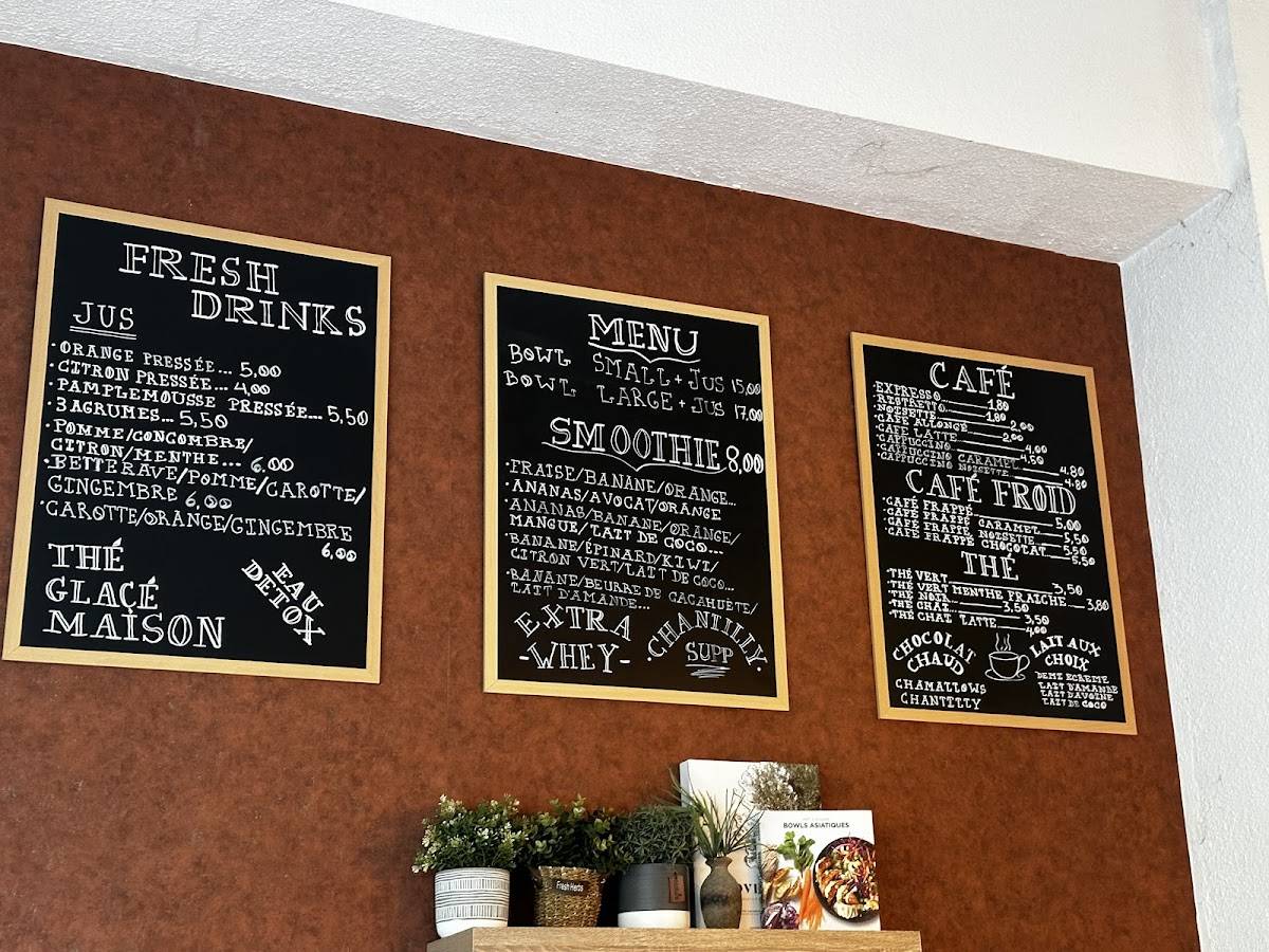 Menu au Le Labo gym & café, Antibes