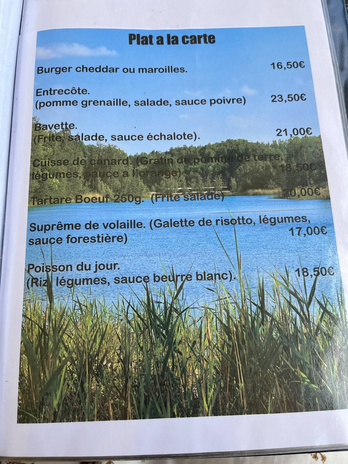 Menu at Le Lagon Bleu pub & bar, Latilly, La Sablière Rue de