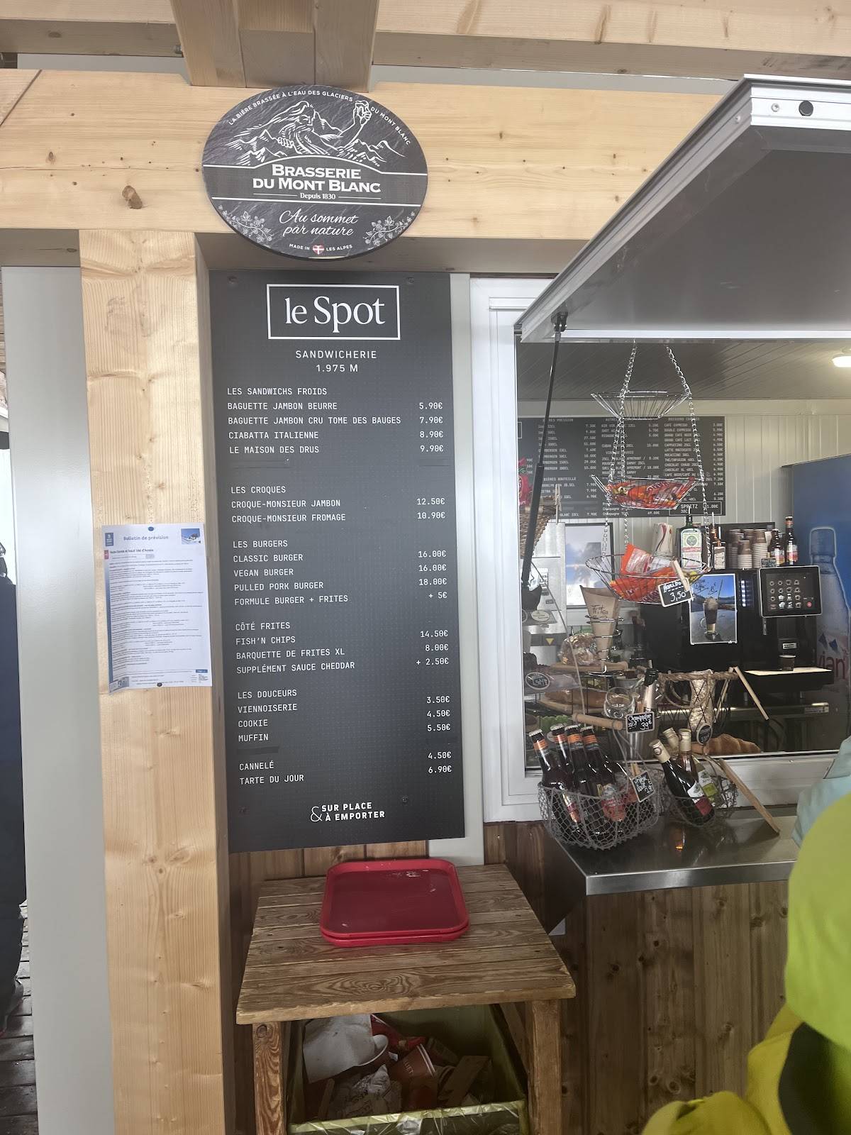 Carta del restaurante Le Spot, Chamonix-Mont-Blanc