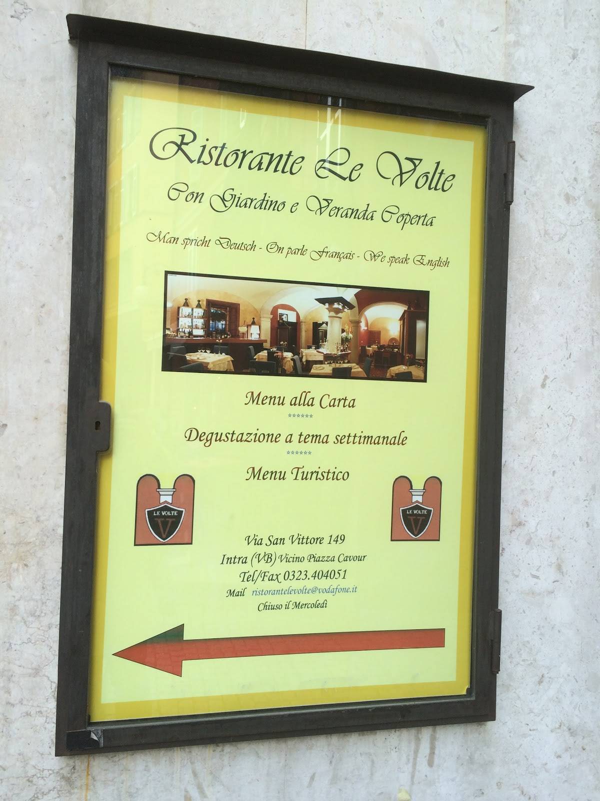 Speisekarte von Le Volte restaurant, Verbania