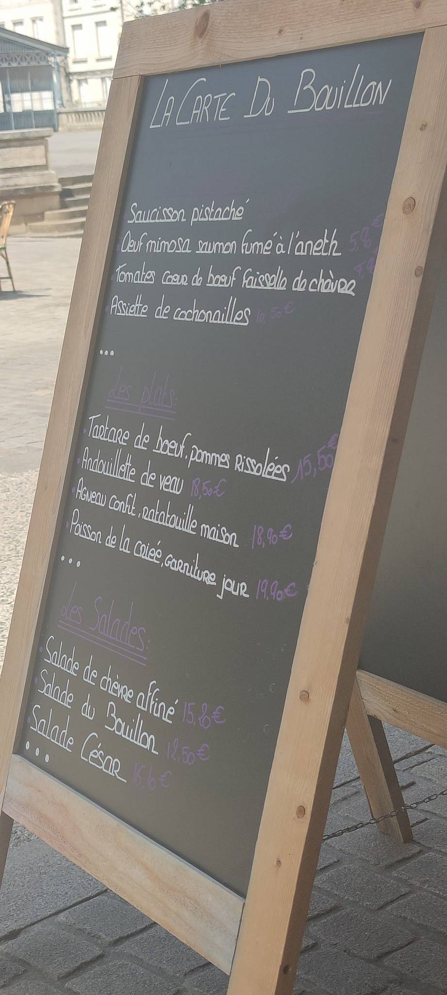 Menu au Le bouillon restaurant, Niort