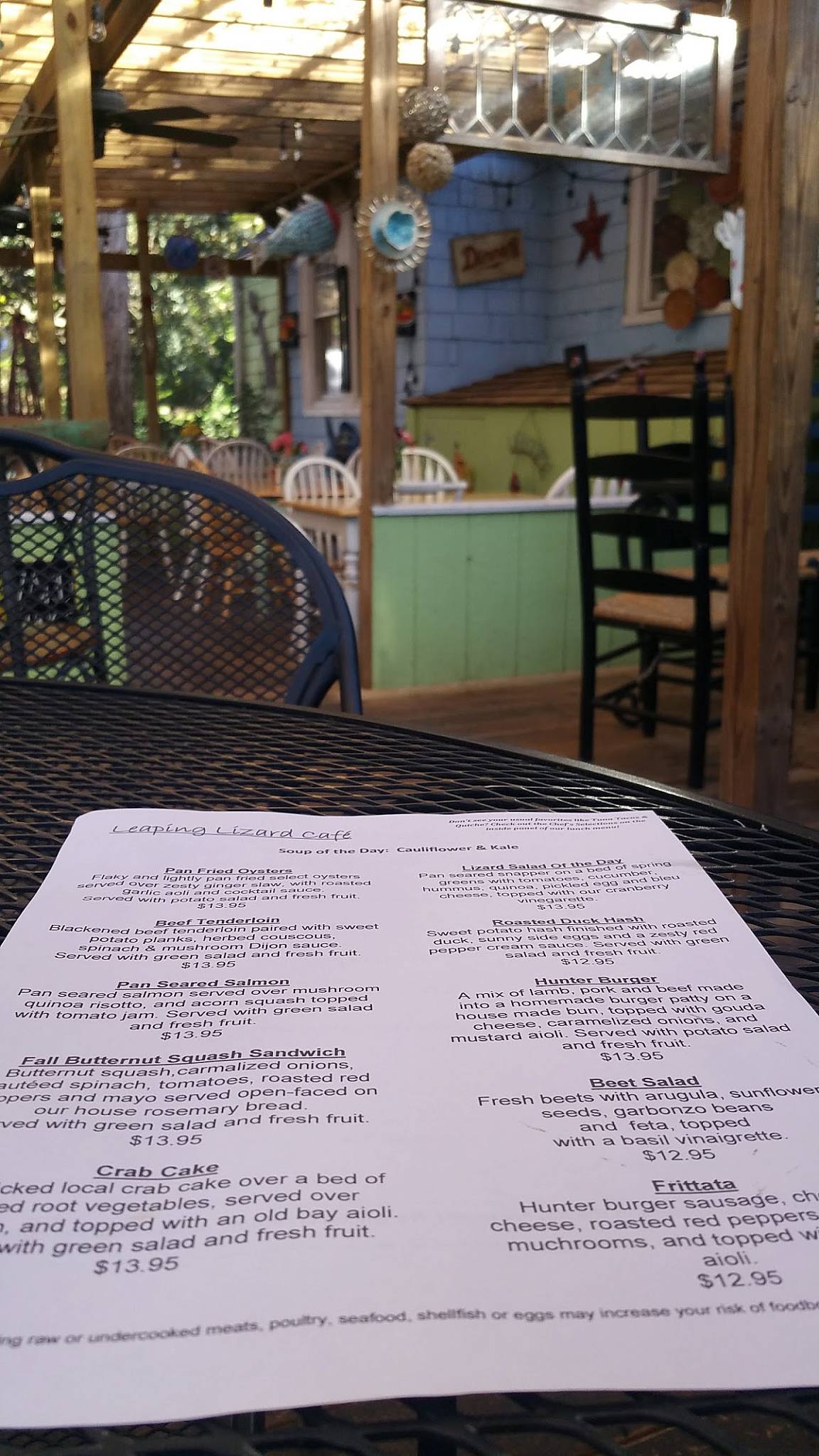 Menu at Leaping Lizard Cafe, Virginia Beach, Shore Dr