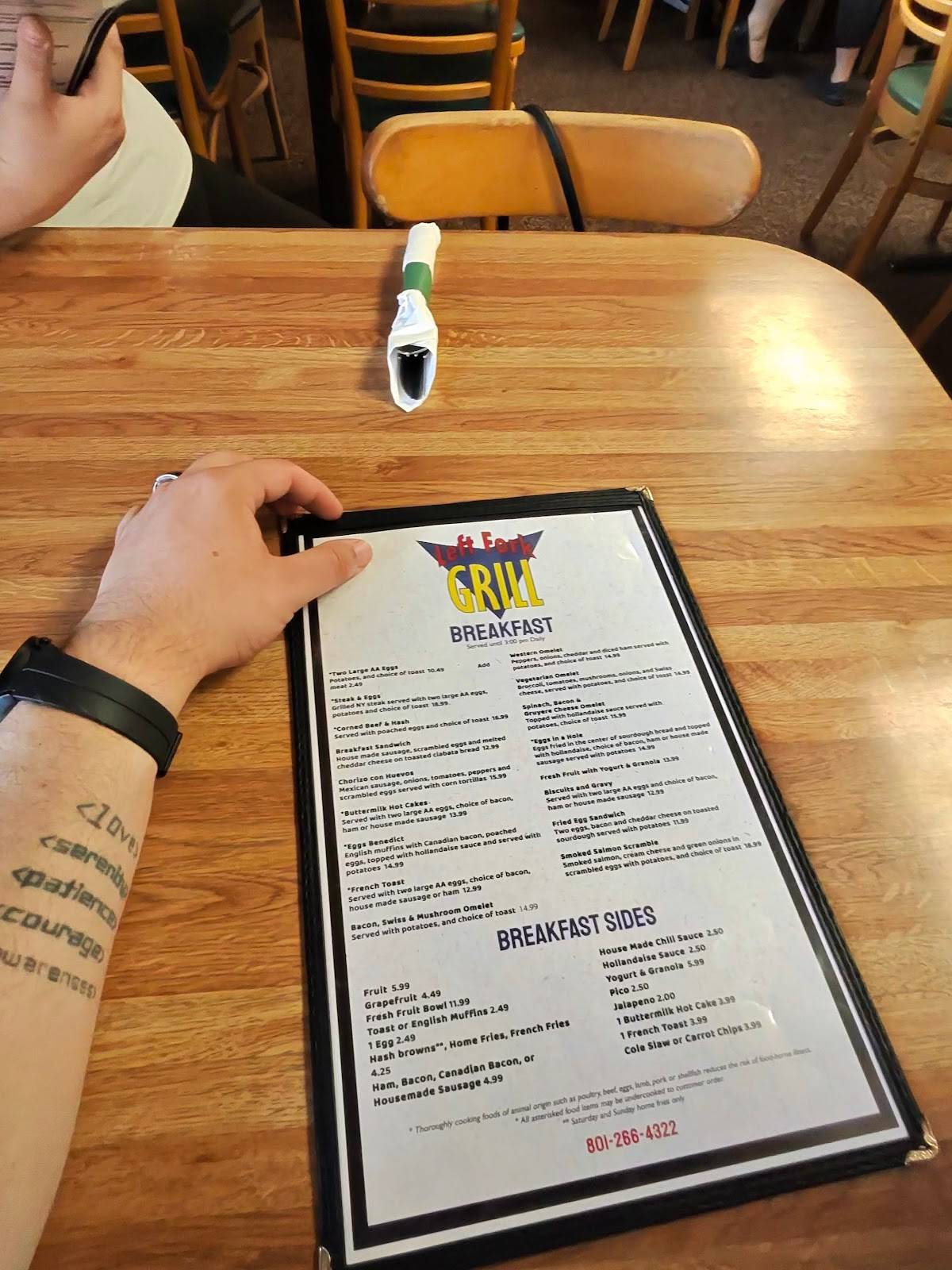 Menu at Left Fork Grill desserts, Salt Lake City