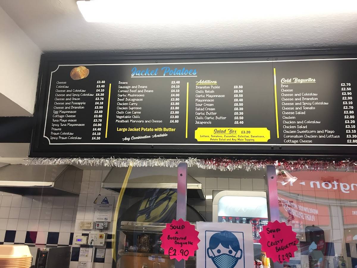 Menu at Jacks Baked Potato Bar, Leicester