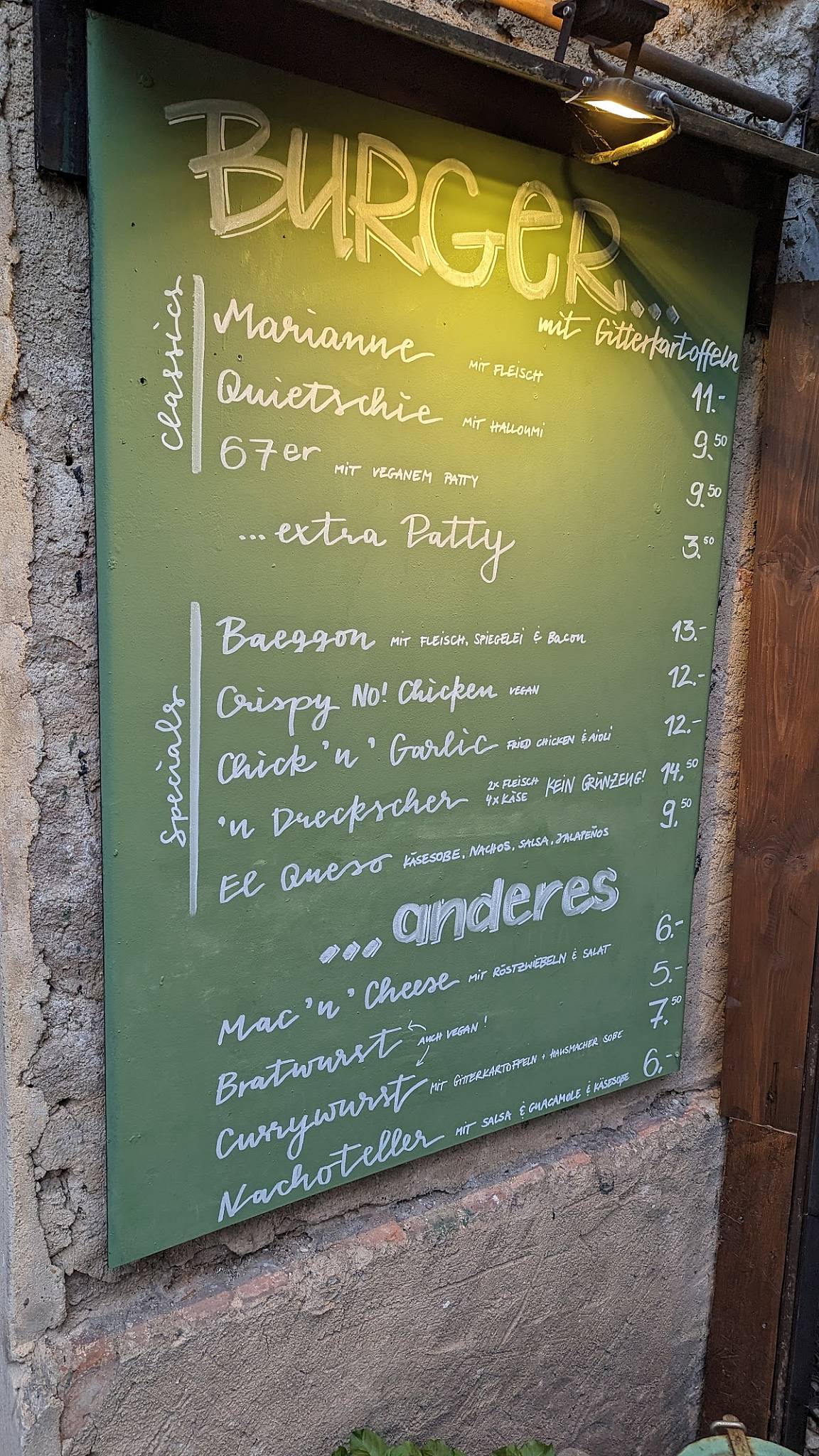 Speisekarte von Substanz Biergarten & Kneipe restaurant, Leipzig