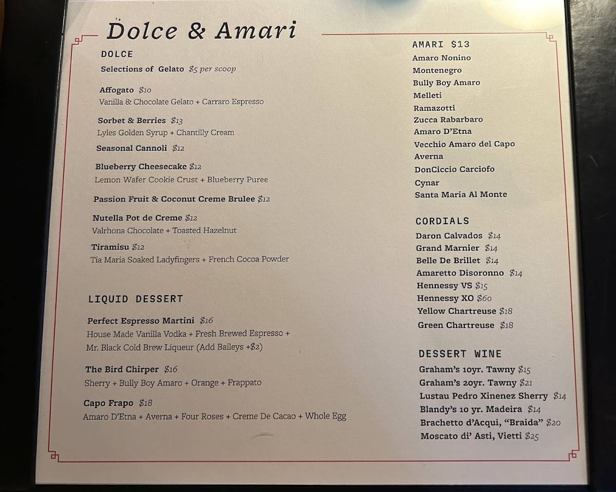 Menu at Leonessa pub & bar, Barnstable, 43 Main St