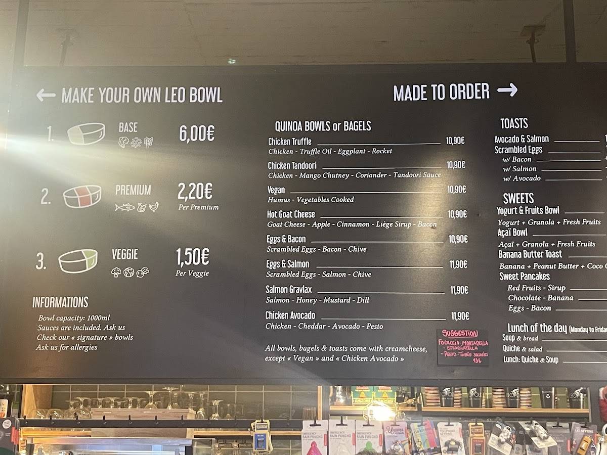 Menu at Léopold Café Arts Loi, Etterbeek